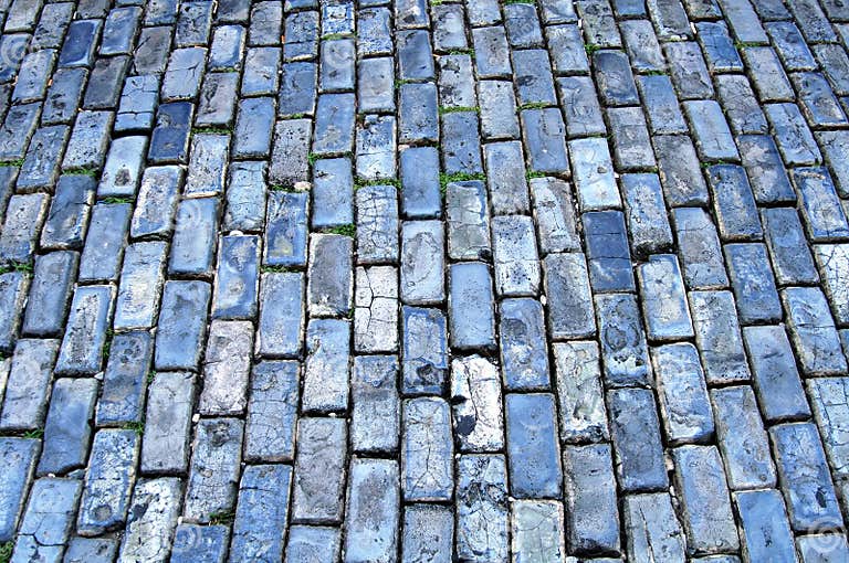Blue cobblestone stock image. Image of detail, stones - 4854787