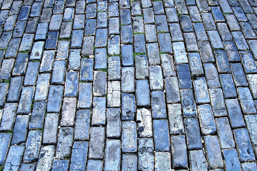 Blue cobblestone stock image. Image of detail, stones - 4854787