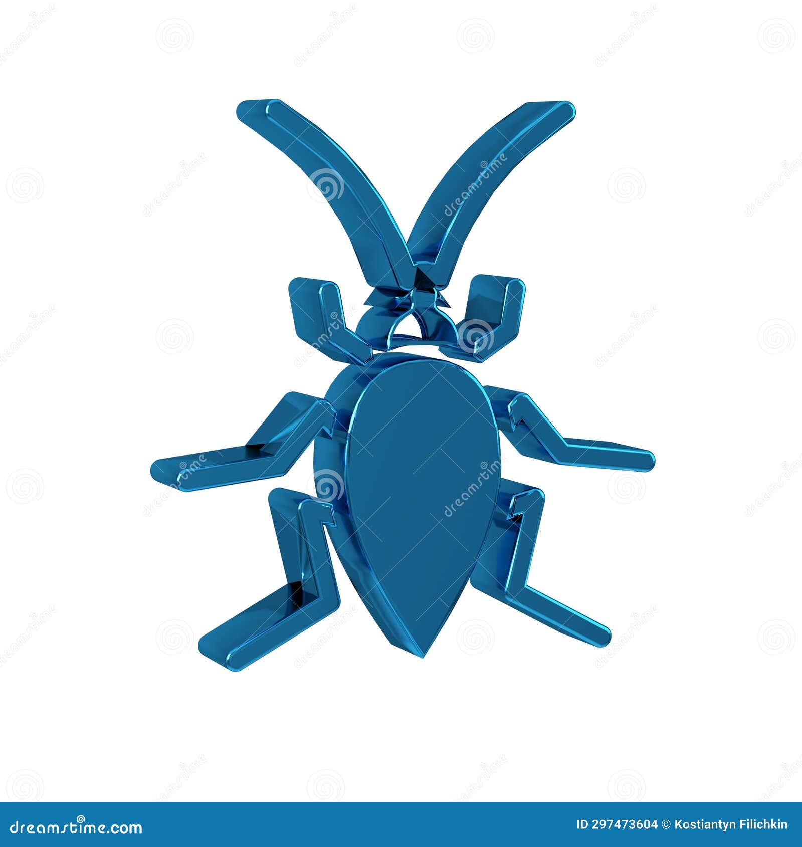 Blue Cockroach Icon Isolated on Transparent Background. Stock ...