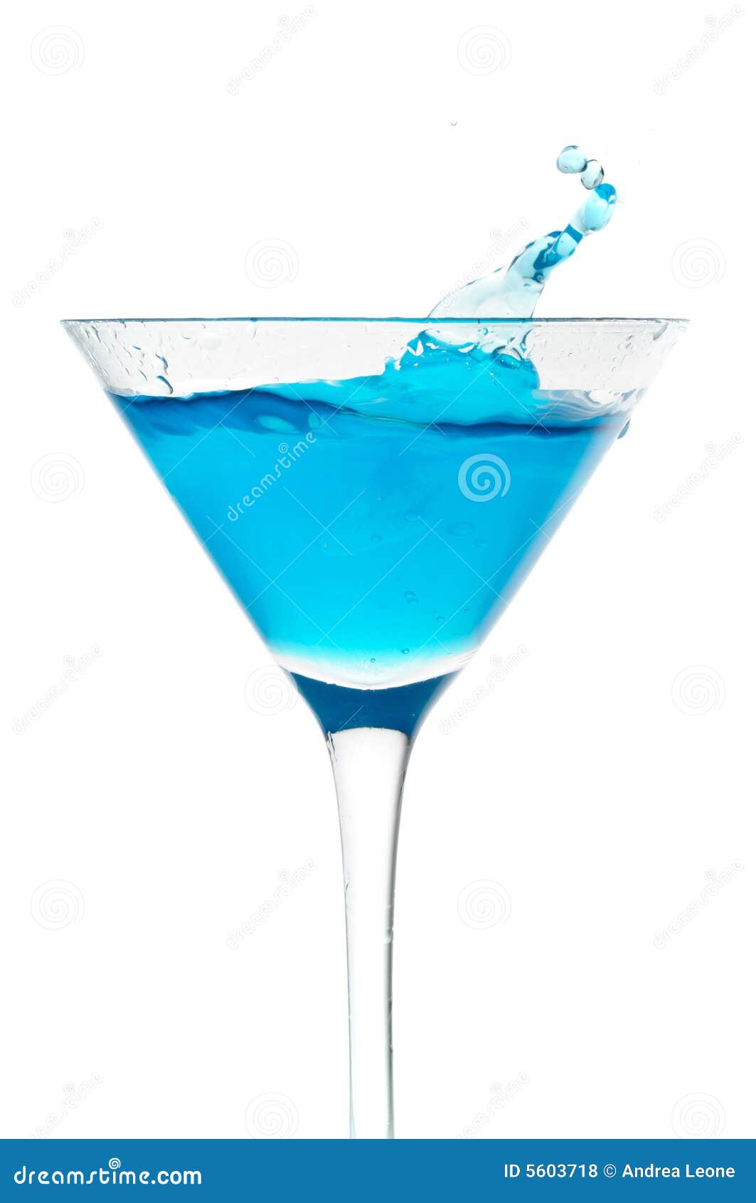 Blue Cocktail Glass with Splash Motion Stock Photo - Image of cocktail ...
