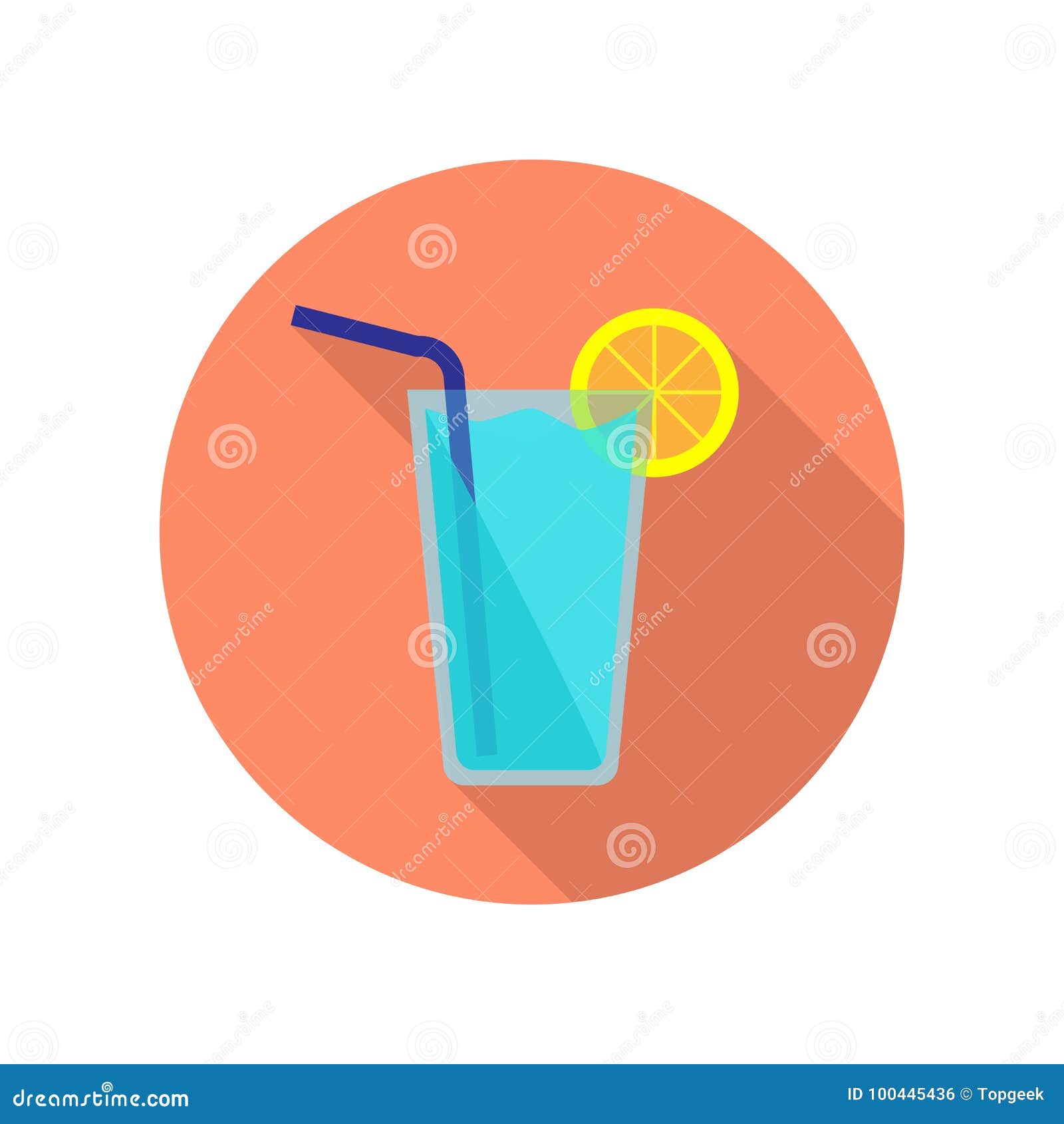 Blue Cocktail Icon stock vector. Illustration of drinks - 100445436