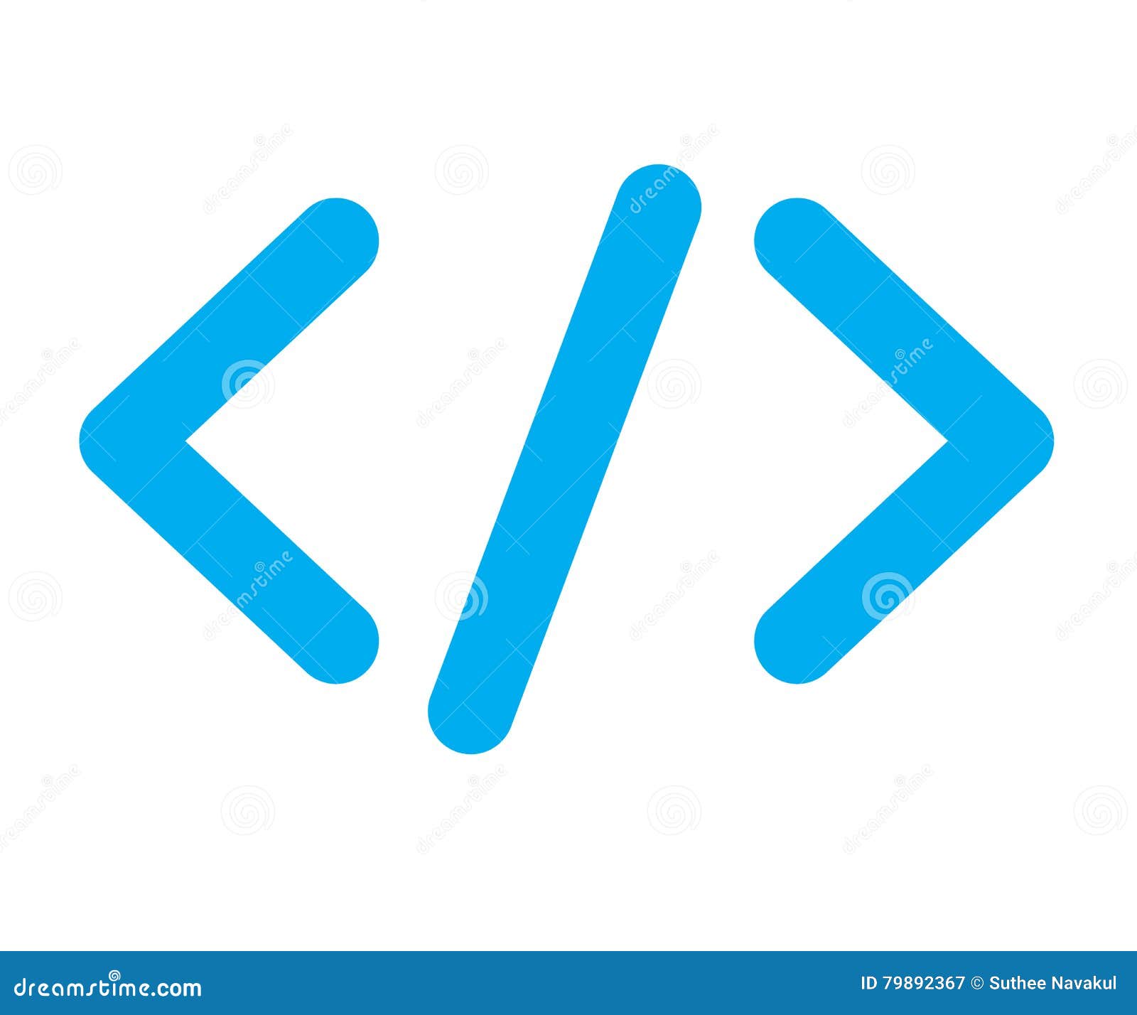 Blue code icon stock vector. Illustration of flat, build - 79892367