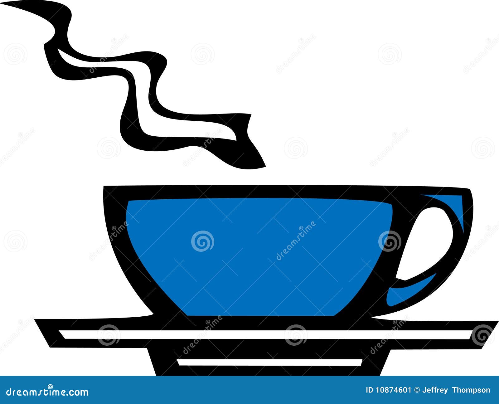Blue coffee cup stock vector. Illustration of coffee - 10874601