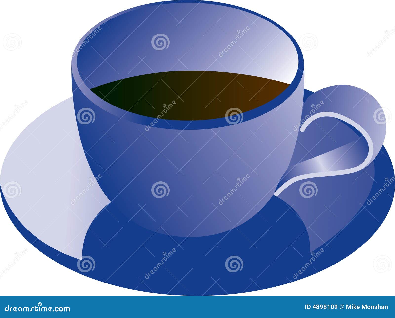 Blue coffee cup stock vector. Illustration of saucer, white - 4898109