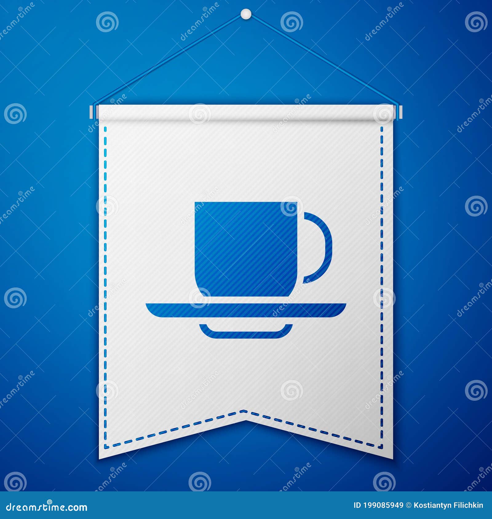 Blue Coffee Cup Icon Isolated on Blue Background. Tea Cup. Hot Drink ...