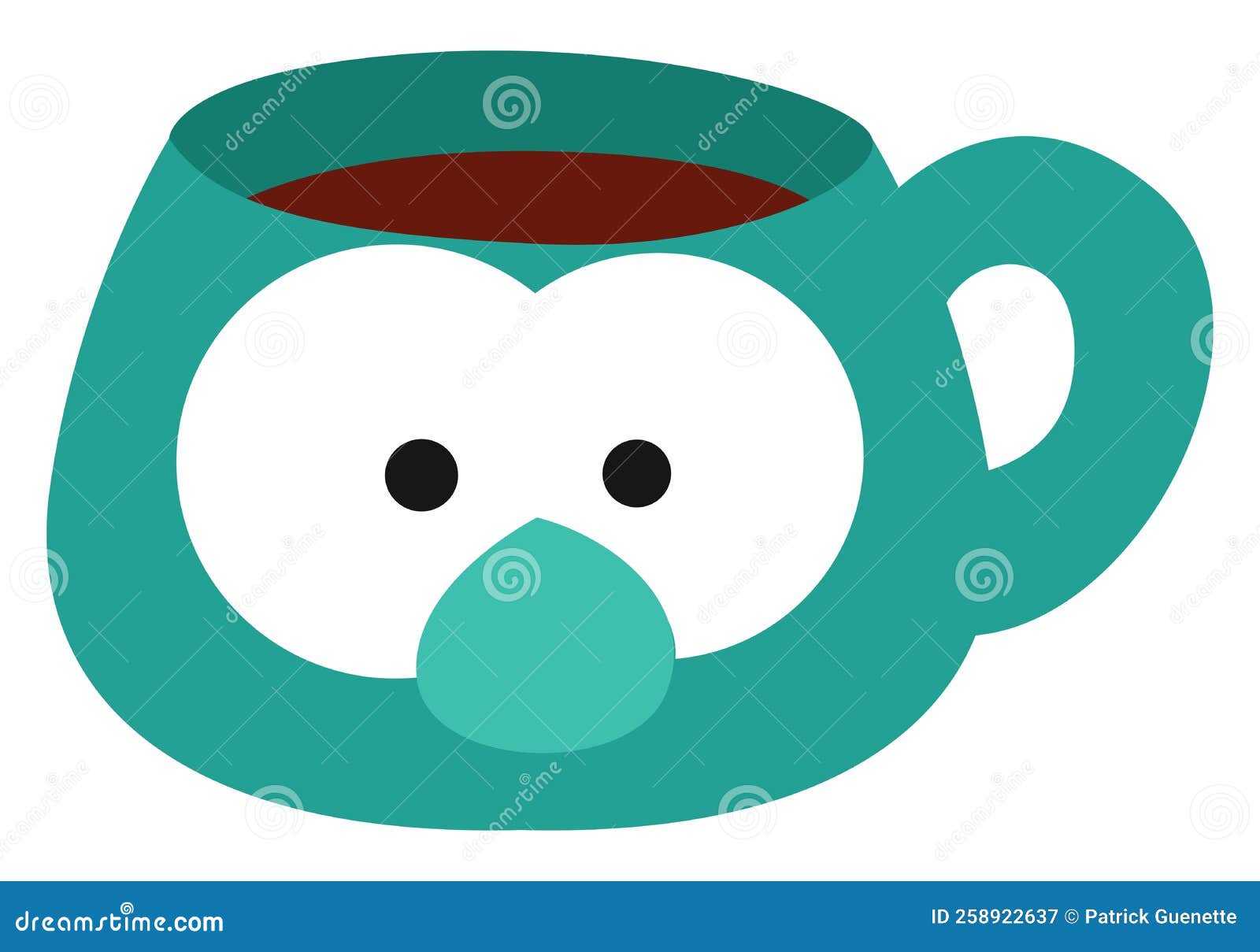 Blue coffee cup, icon stock vector. Illustration of background - 258922637