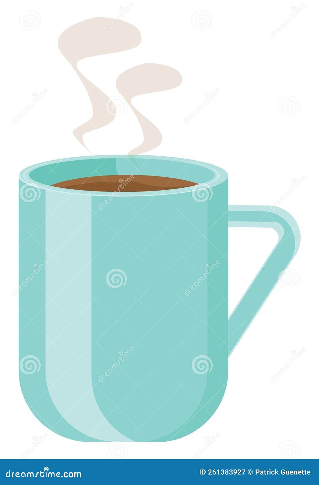 Blue coffee mug, icon stock vector. Illustration of graphic - 261383927
