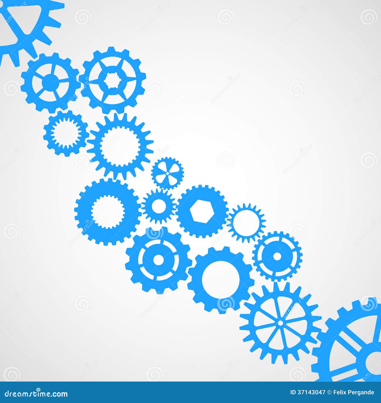 Blue cogwheels stock vector. Illustration of progress - 37143047