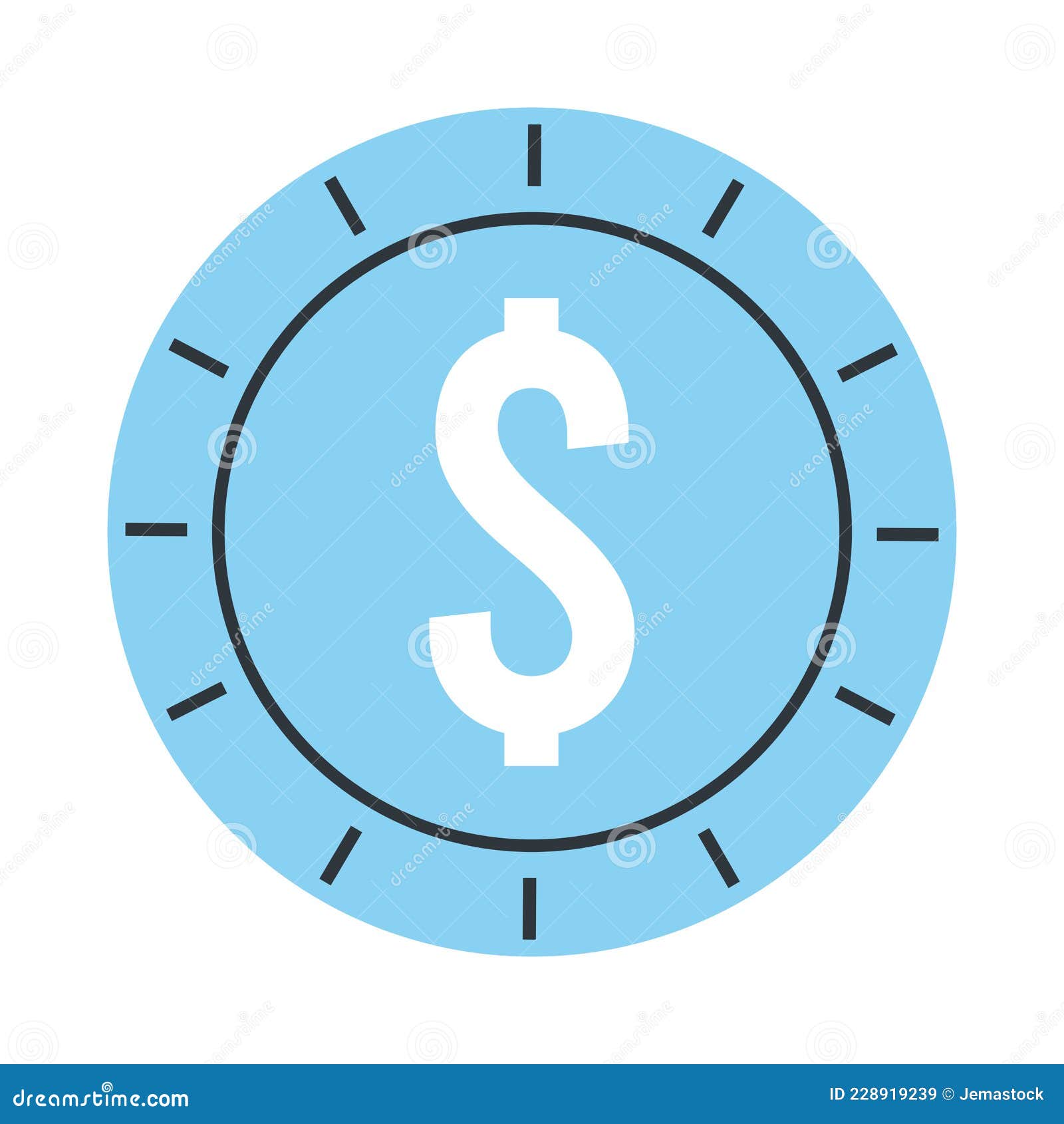 Blue coin money stock vector. Illustration of account - 228919239