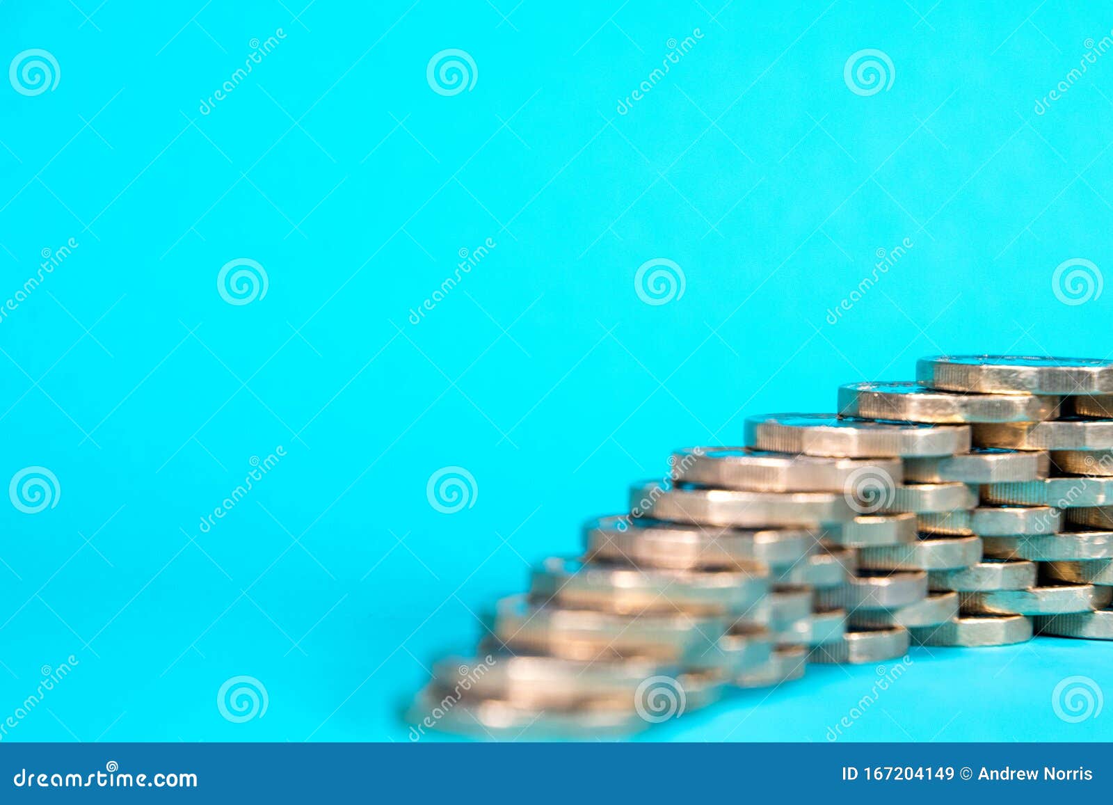 Blue Coin Stack stock image. Image of coins, funds, colour - 167204149