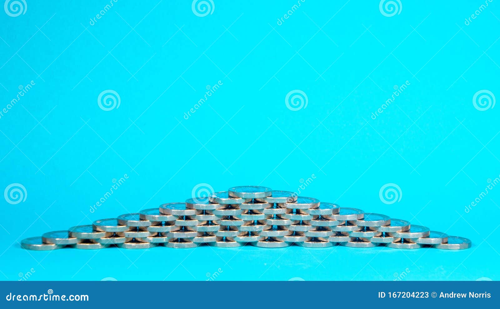 Blue Coin Stack stock image. Image of account, bright - 167204223