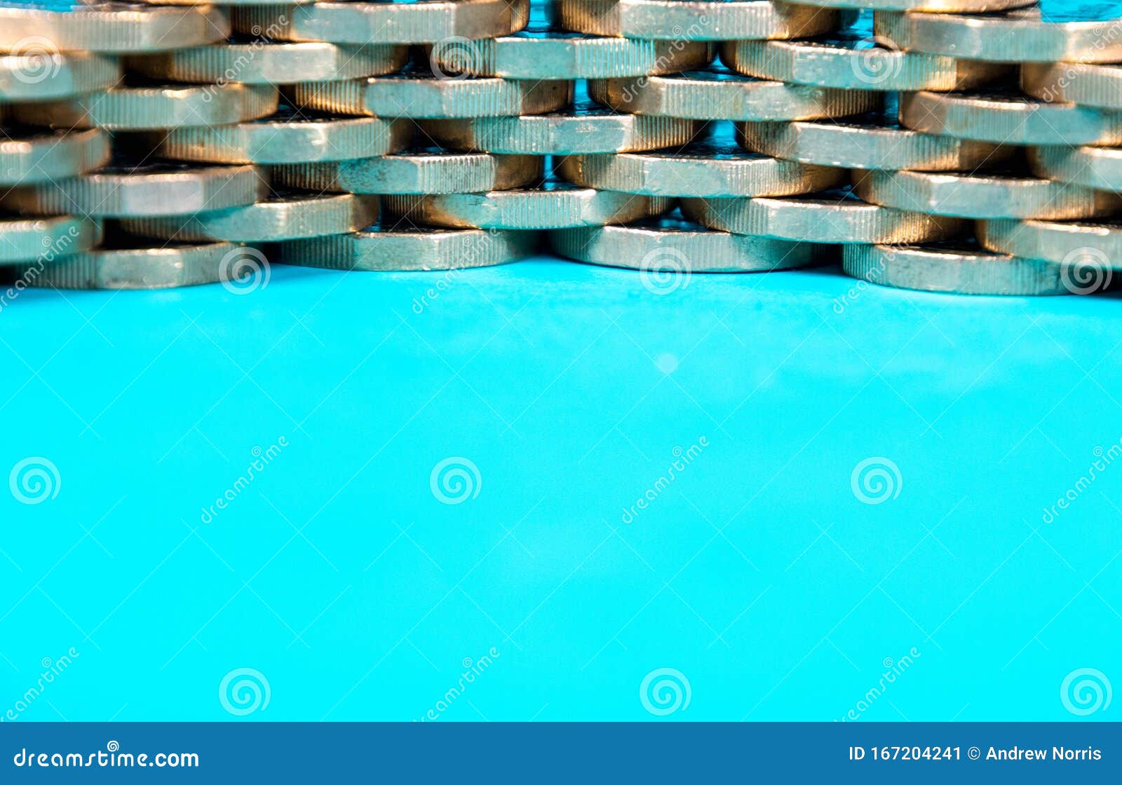 Blue Coin Stack stock image. Image of money, funds, britain - 167204241