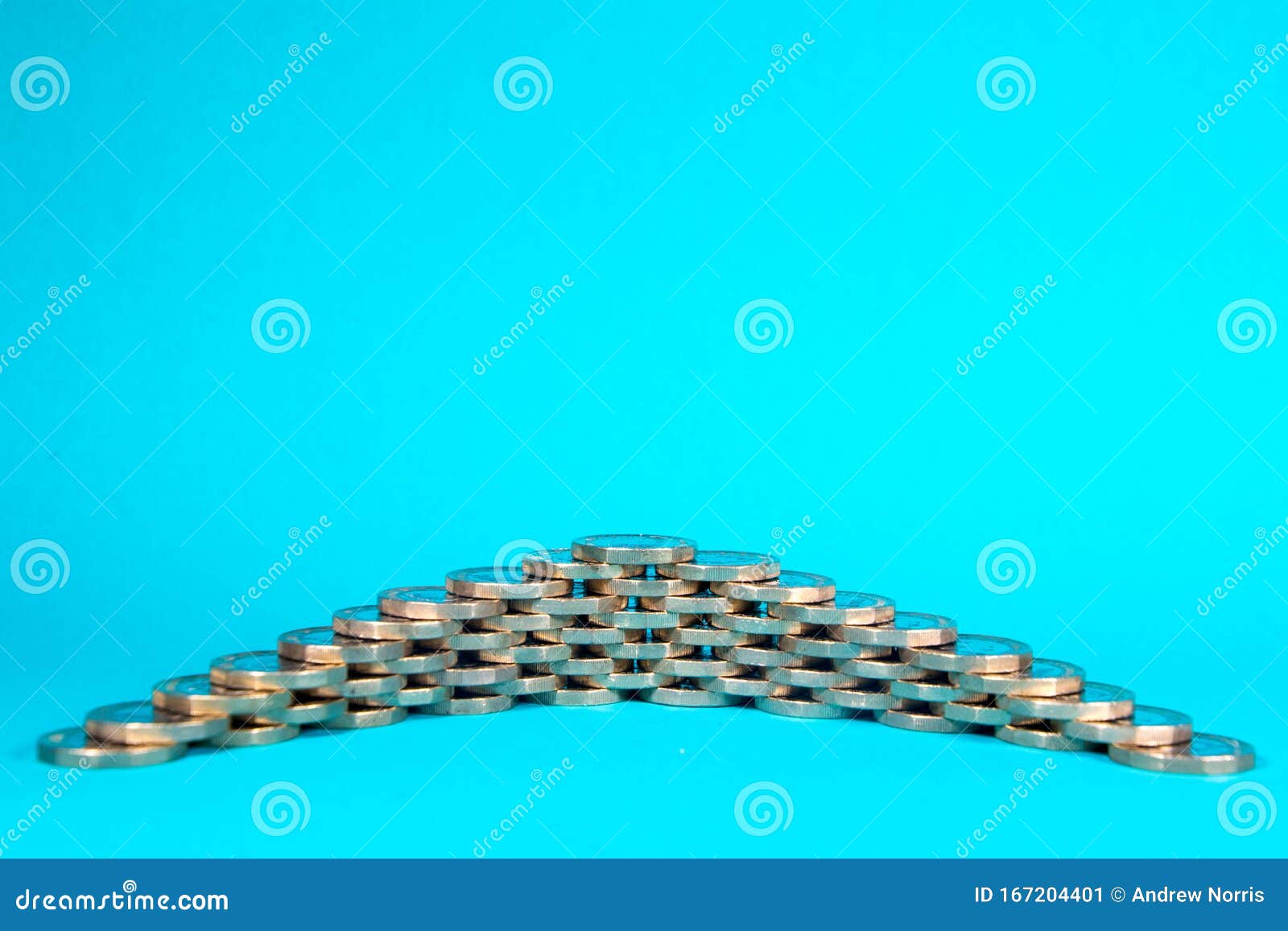 Blue Coin Stack stock image. Image of funds, coins, benefit - 167204401