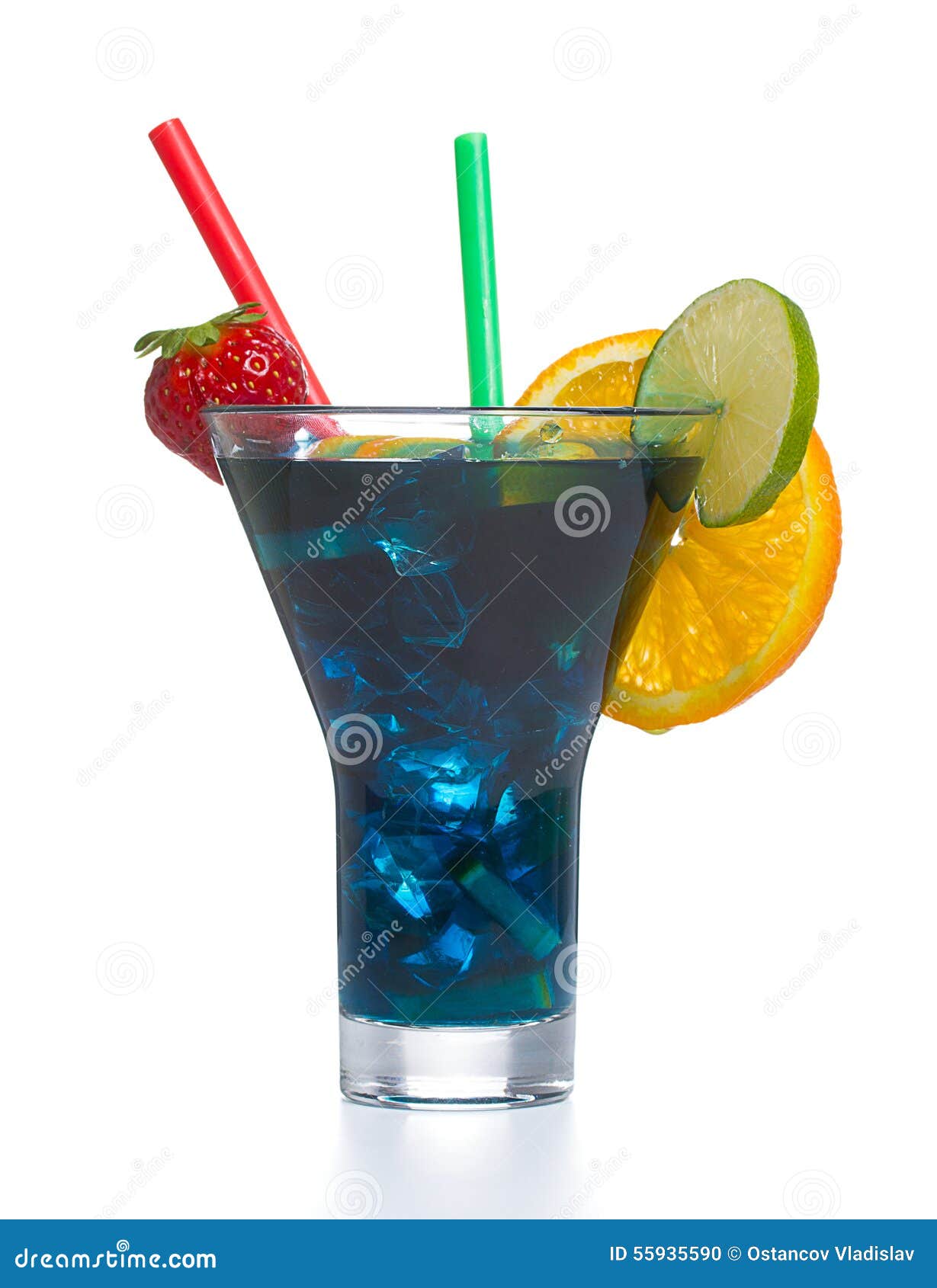 Blue Cold Cocktail with Ice Stock Photo - Image of beverage, freshness ...