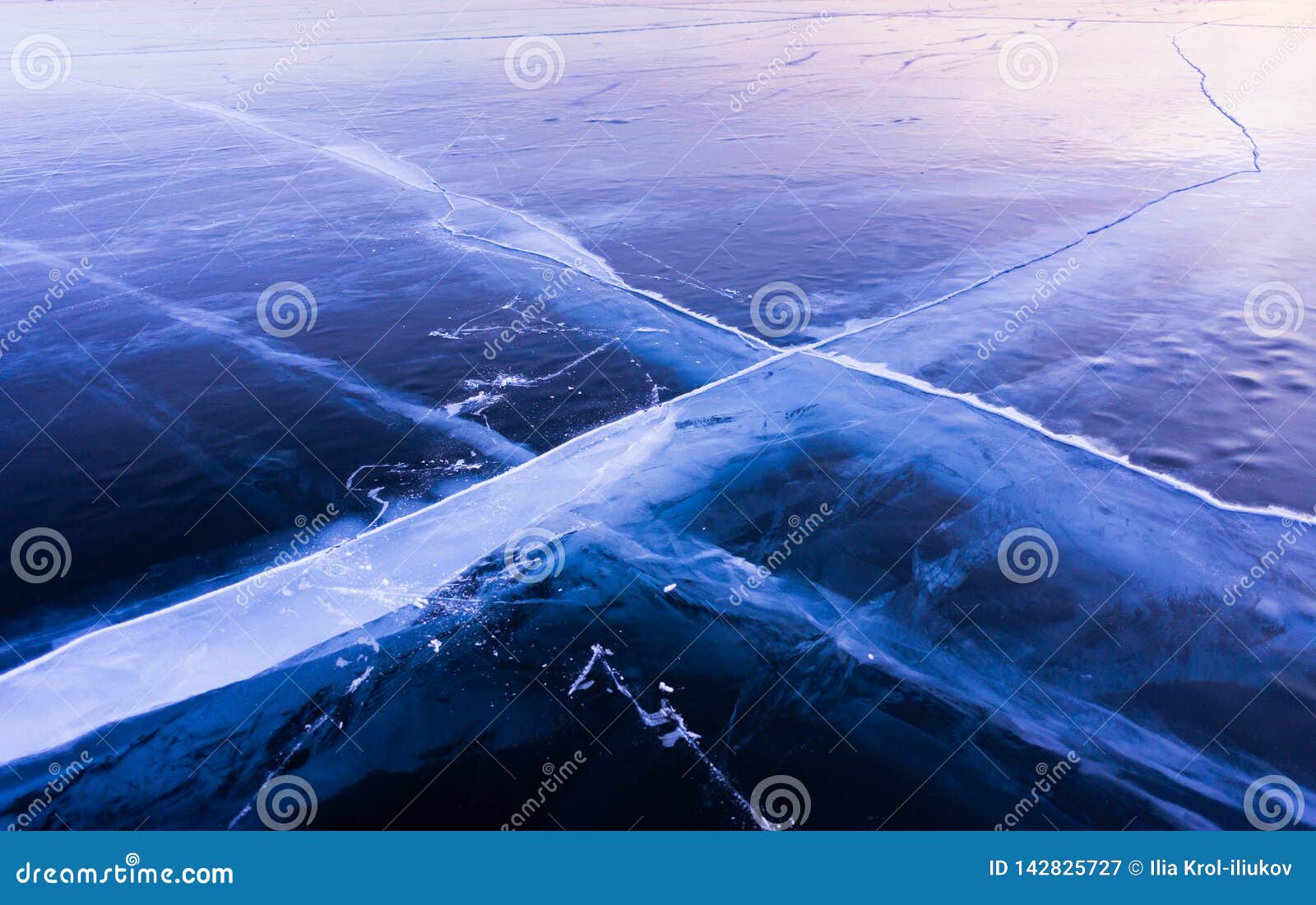 Blue and Cold Ice of Lake Baikal. Dark Ice Stock Image - Image of ...
