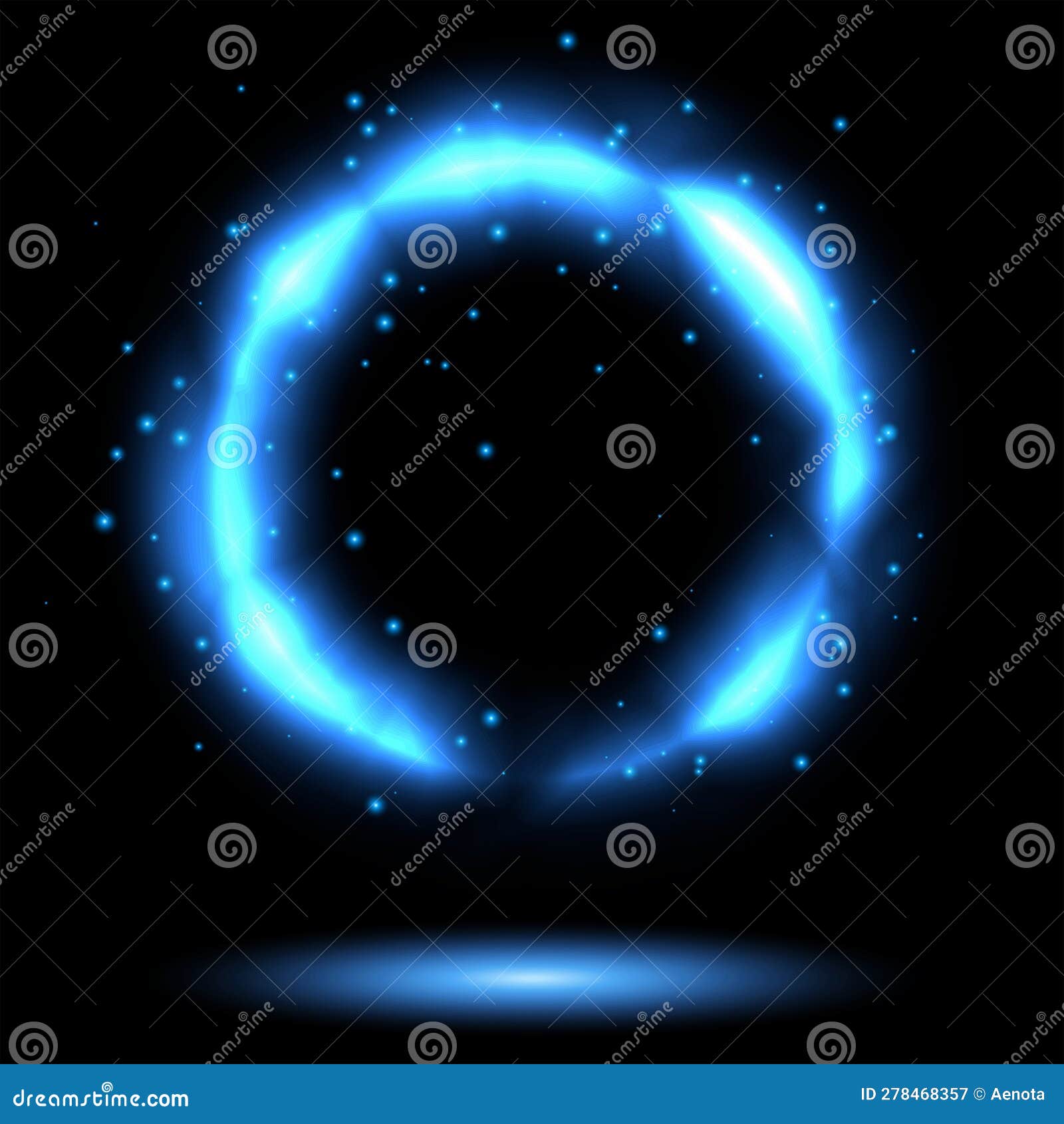 Blue Cold Plasma Ring - Vector Nonthermal Flame Plasm Annulus with ...