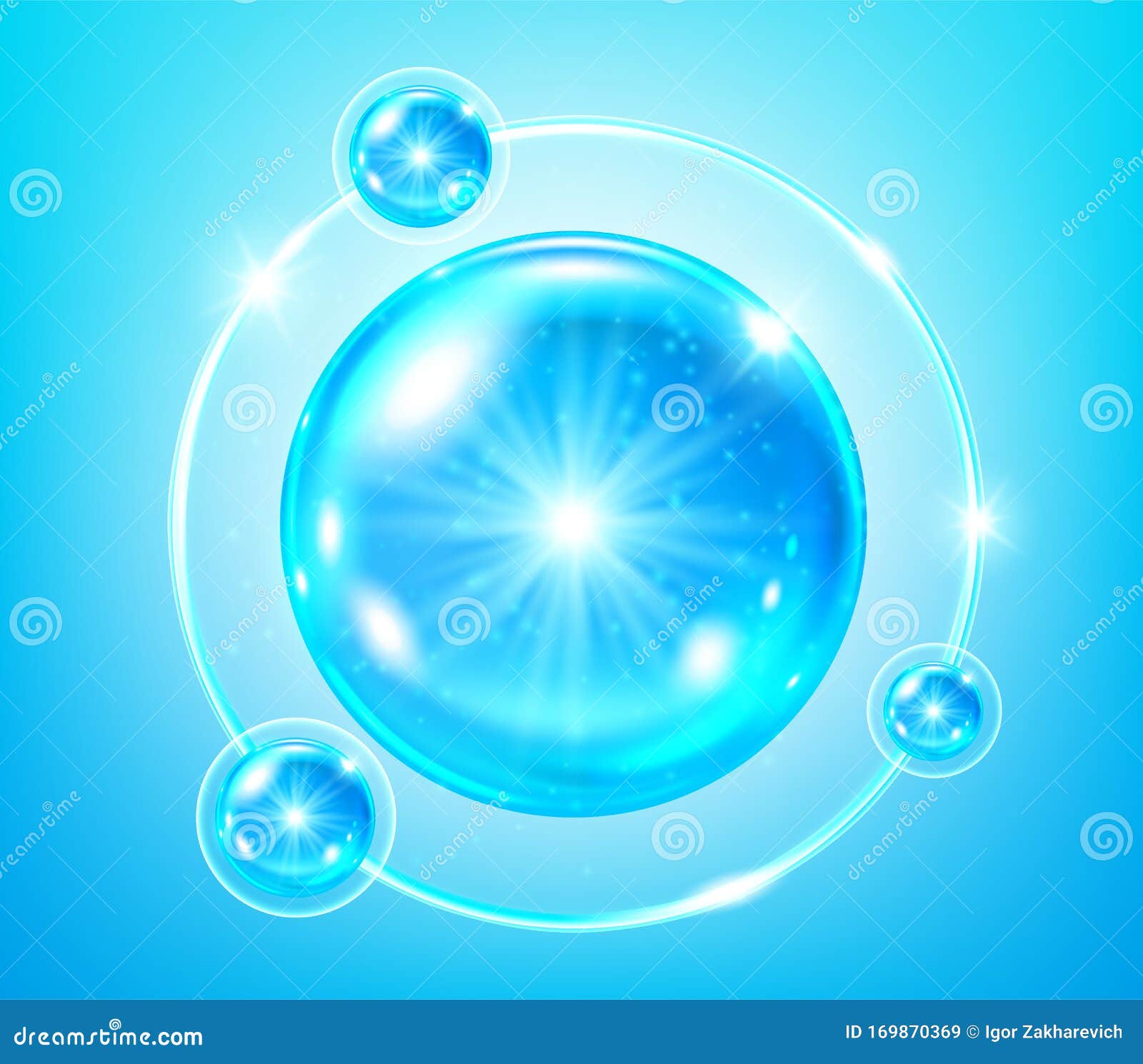 Blue collagen solution. stock illustration. Illustration of nature ...