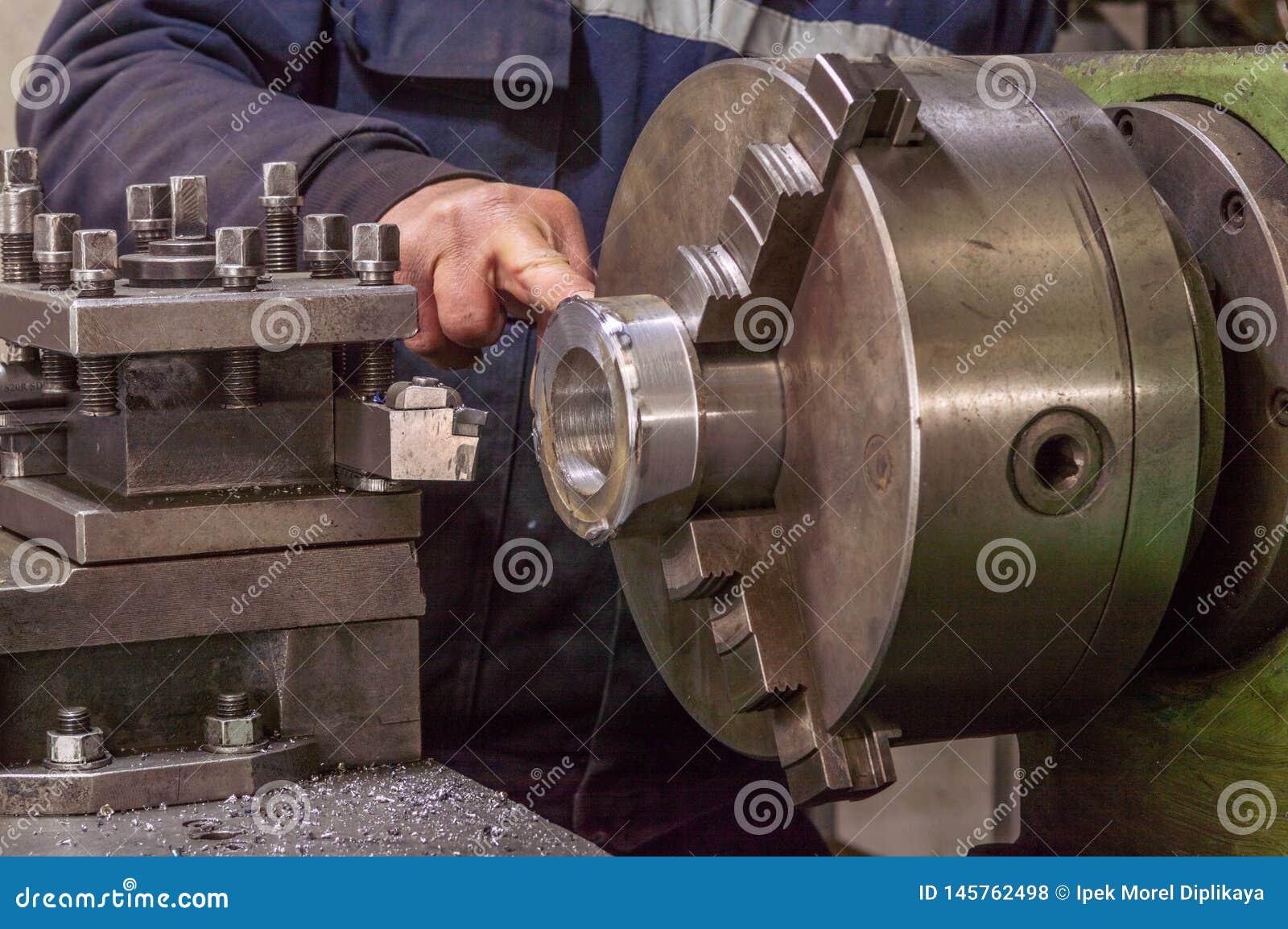 Heavy Industrial Worker Operator Working with Lathe Machine Stock Photo ... Heavy Industrial Worker Operator Working with Lathe Machine Stock Photo ...
