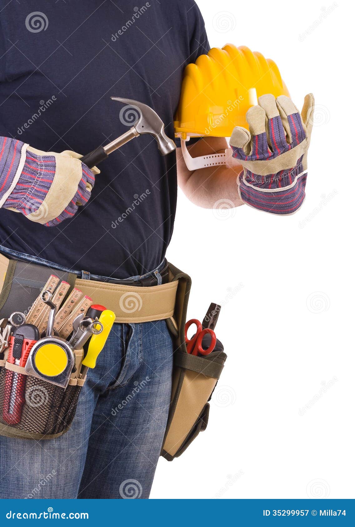 Blue collar worker. stock image. Image of carpenter, handheld - 35299957