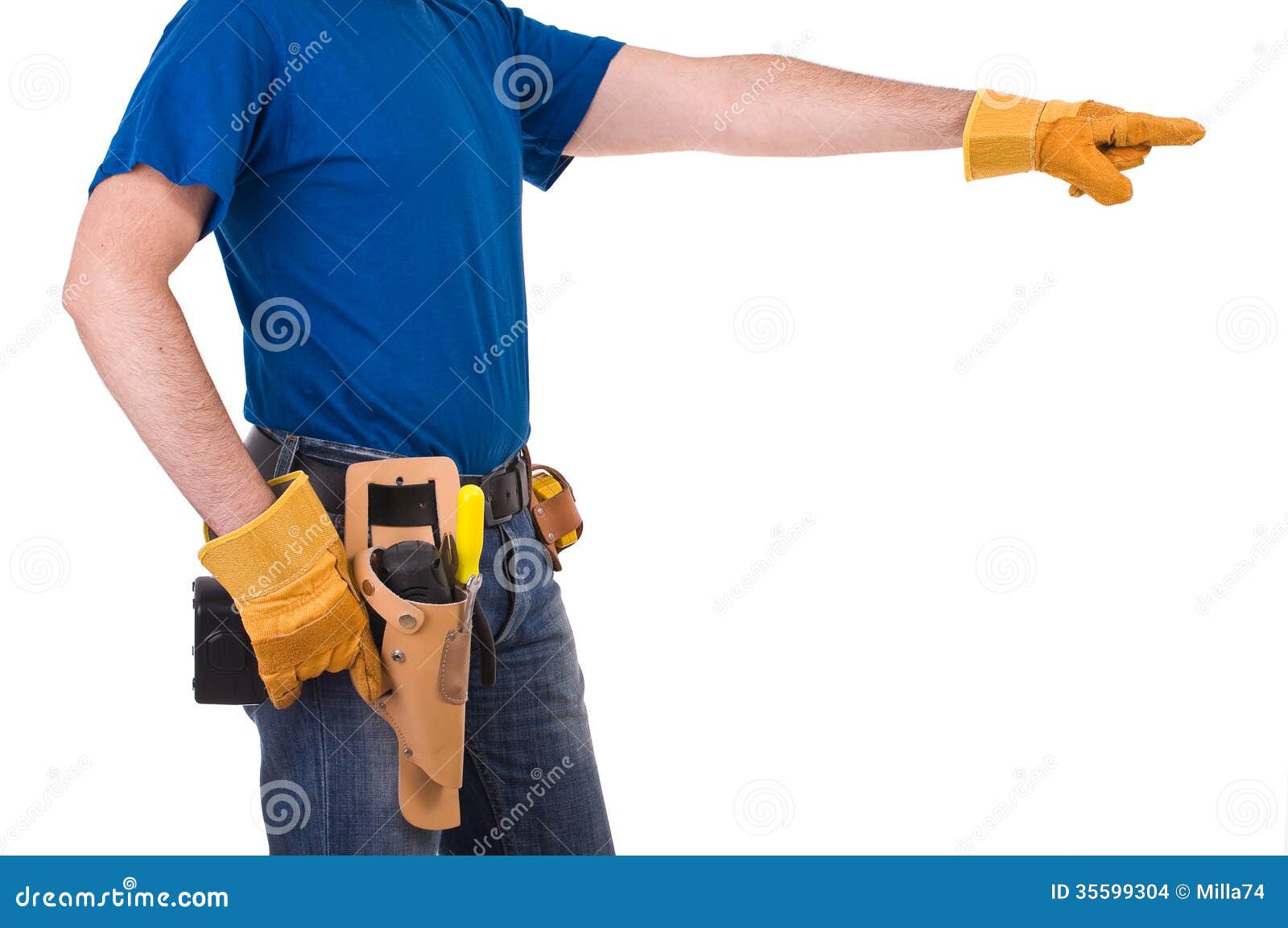 Blue collar worker. stock photo. Image of blue, construction - 35599304