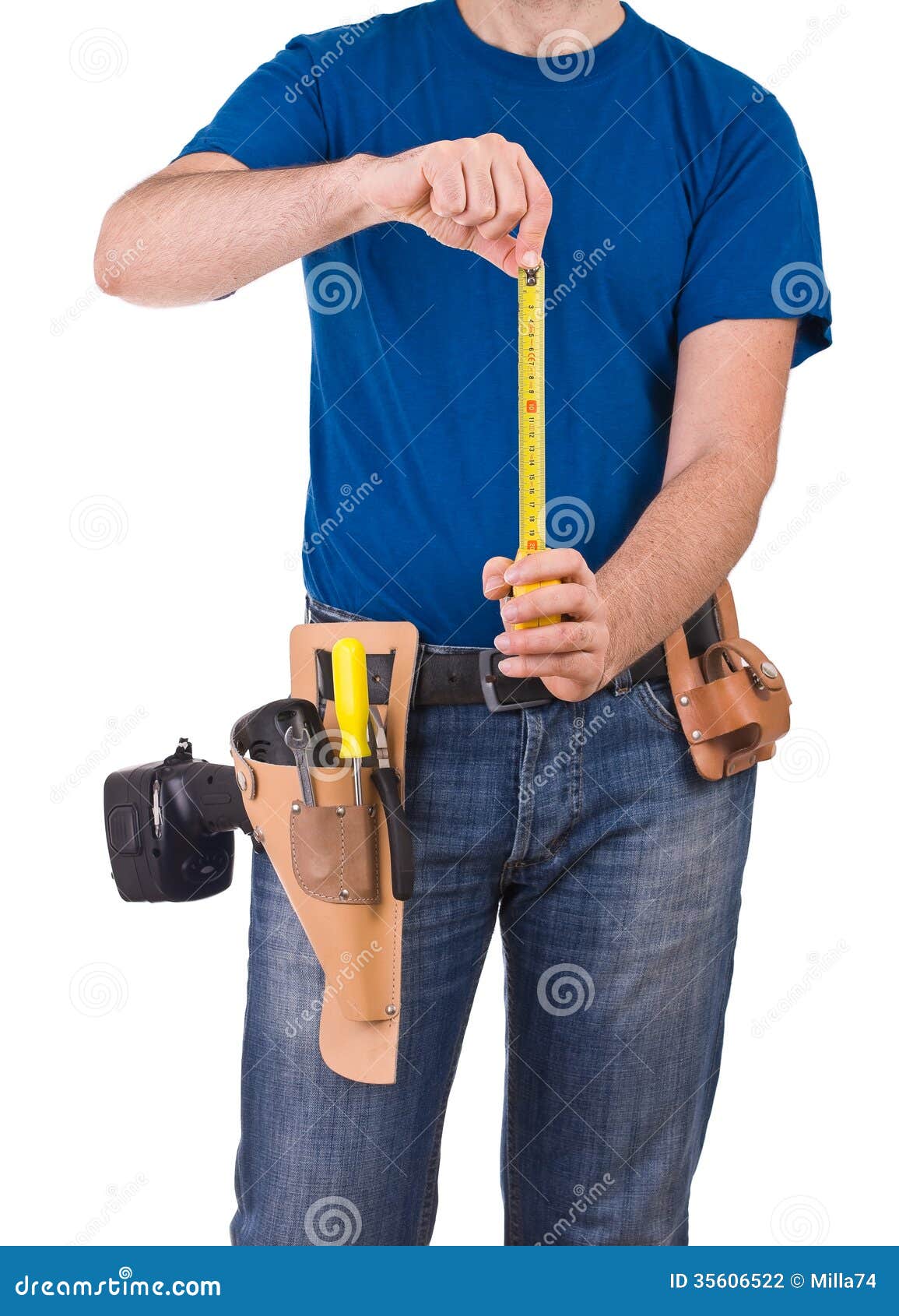 Blue collar worker. stock photo. Image of carpenter, drill - 35606522