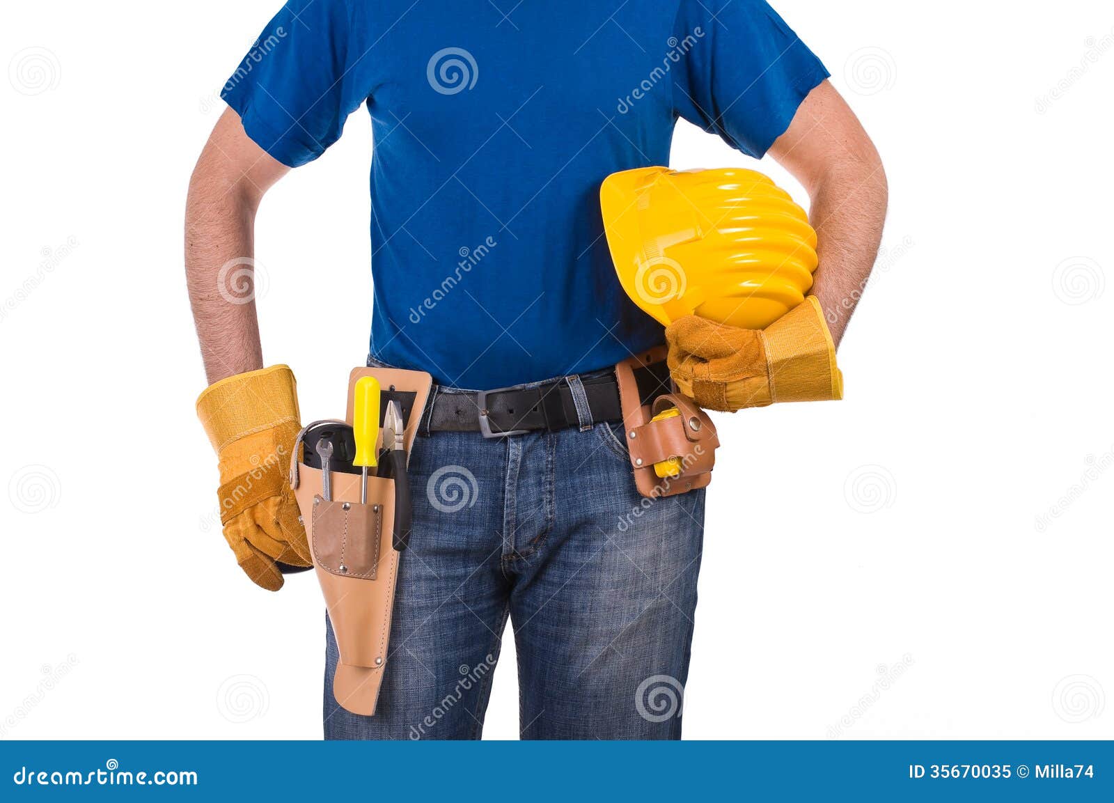 Blue collar worker. stock image. Image of laborer, measure - 35670035