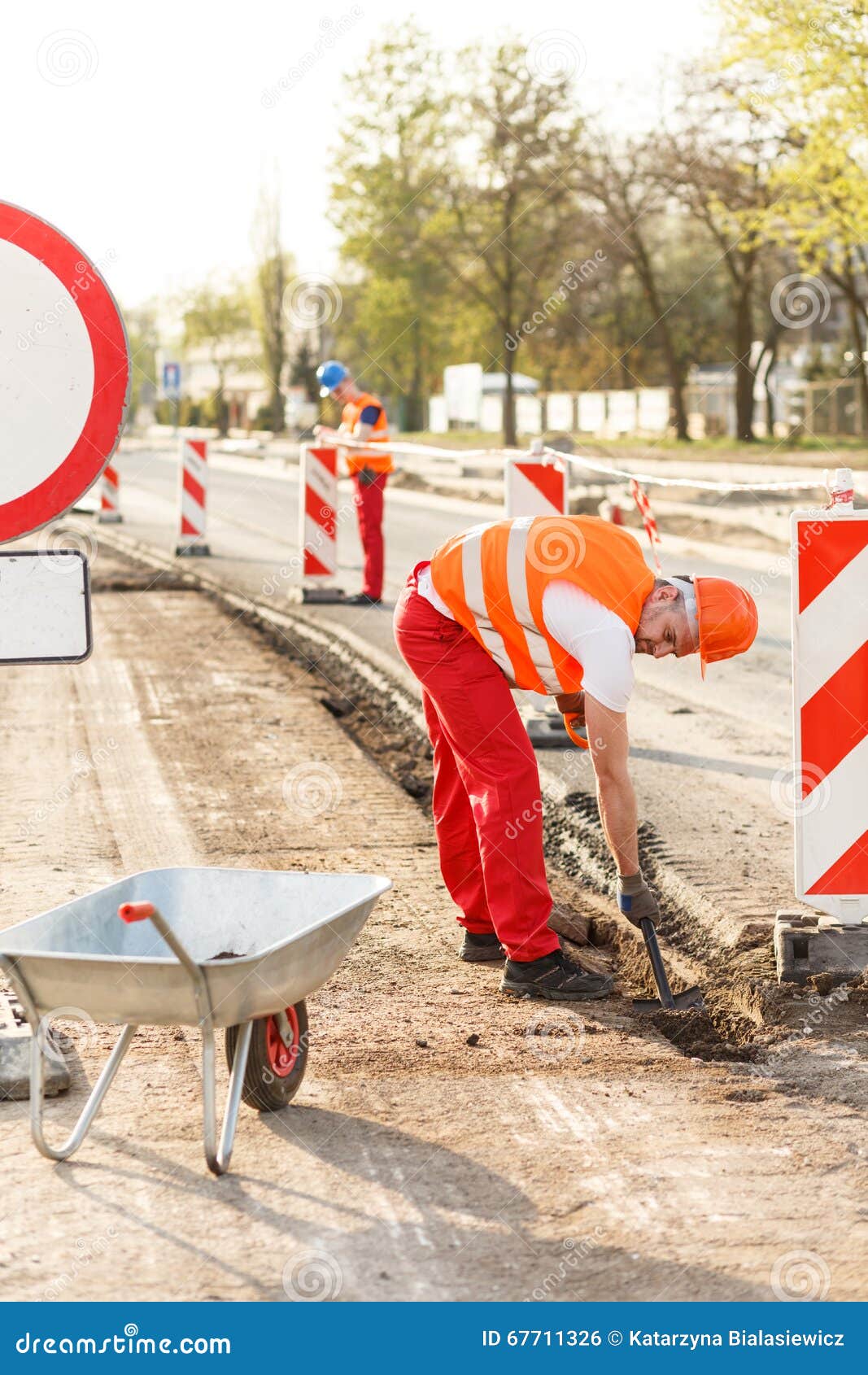 Blue Collar Worker Labouring Hard Stock Photo - Image of digging ...