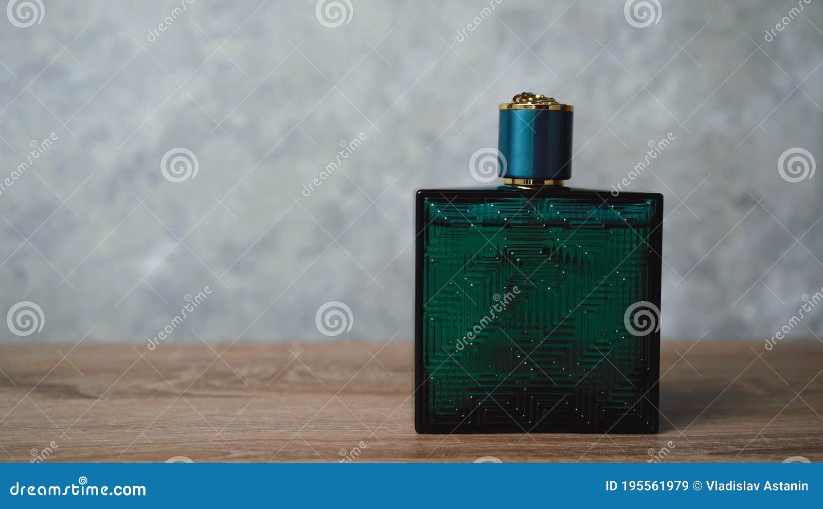 Blue Cologne with Perfume Stands on a Wooden Background Stock Video ...