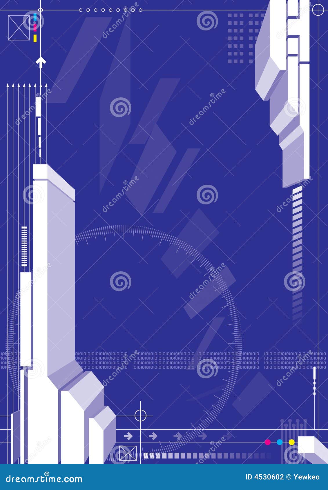 Blue color 3d structure stock vector. Illustration of computer - 4530602
