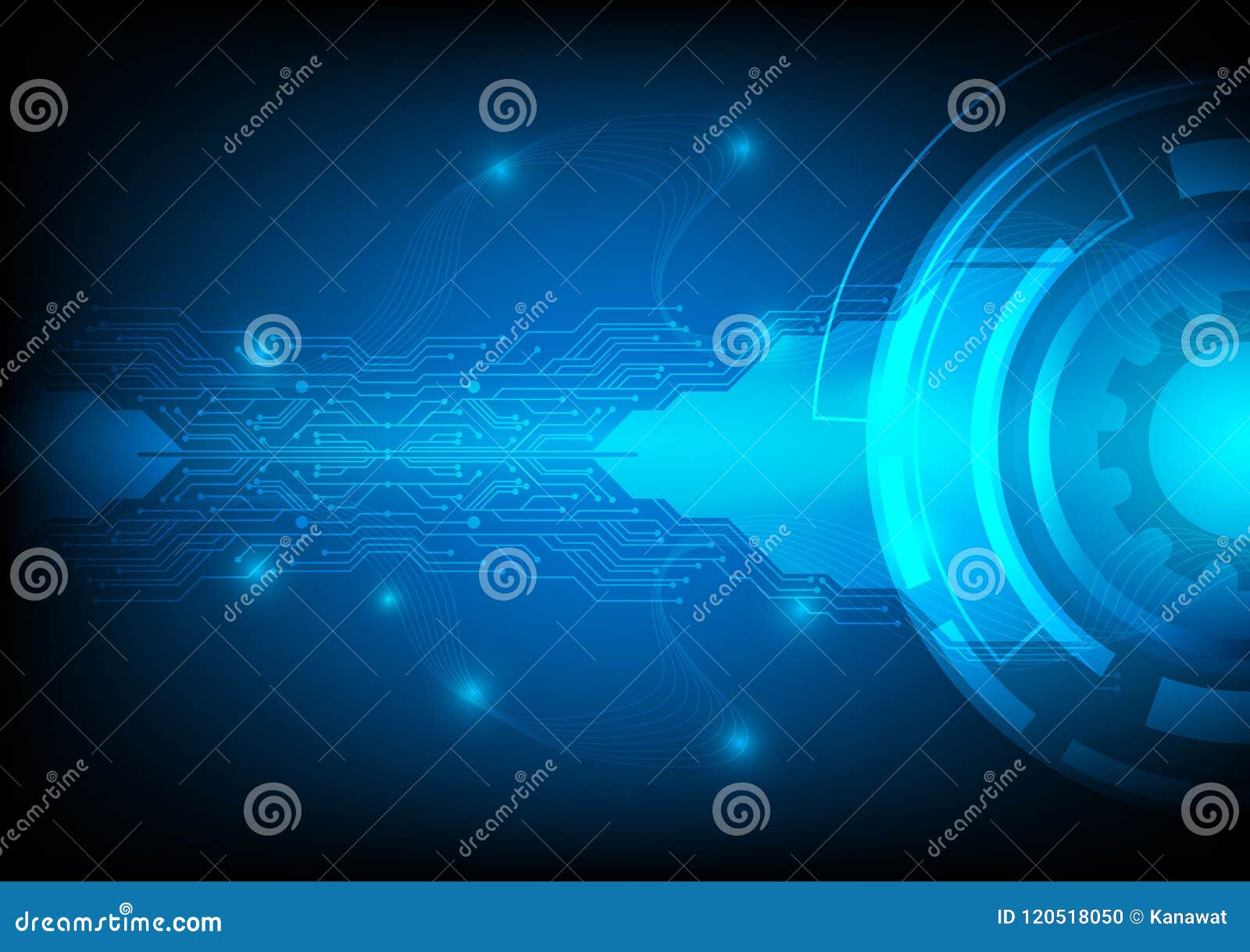Blue Color Abstract Background Digital Technology Concept. Vector ...