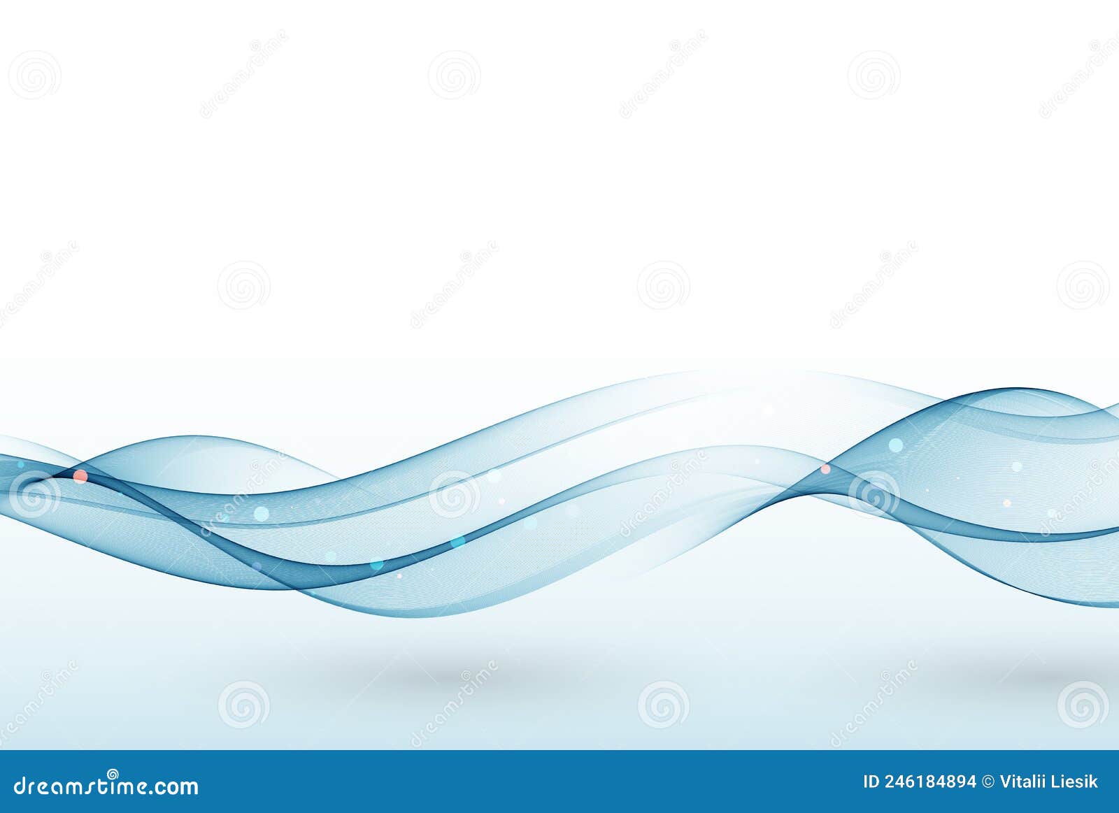Blue Color, Abstract Element. Wave Design on a Light Background ...