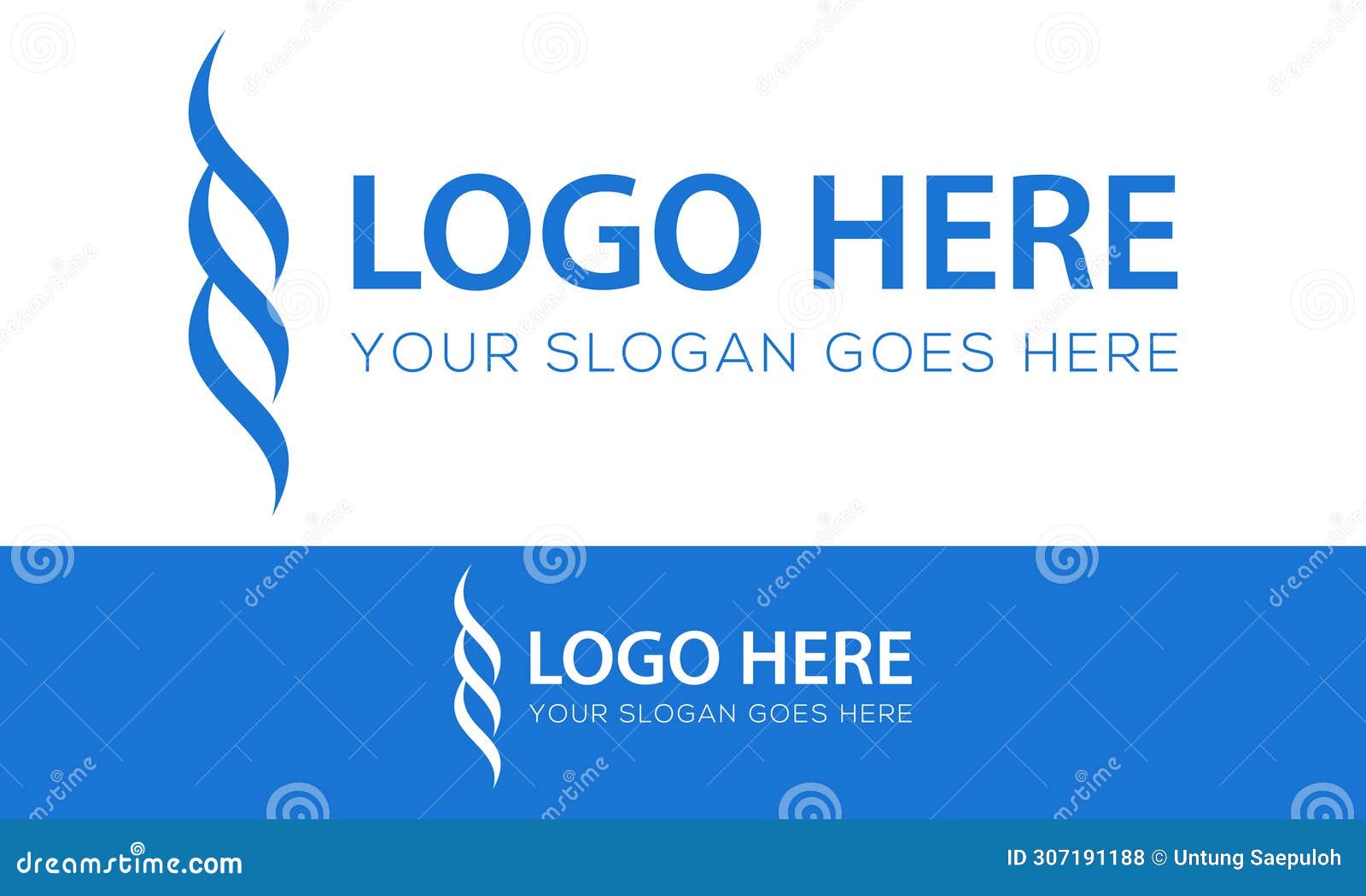 Blue Color Abstract Water Leaf DNA Drop Logo Design Stock Vector ...