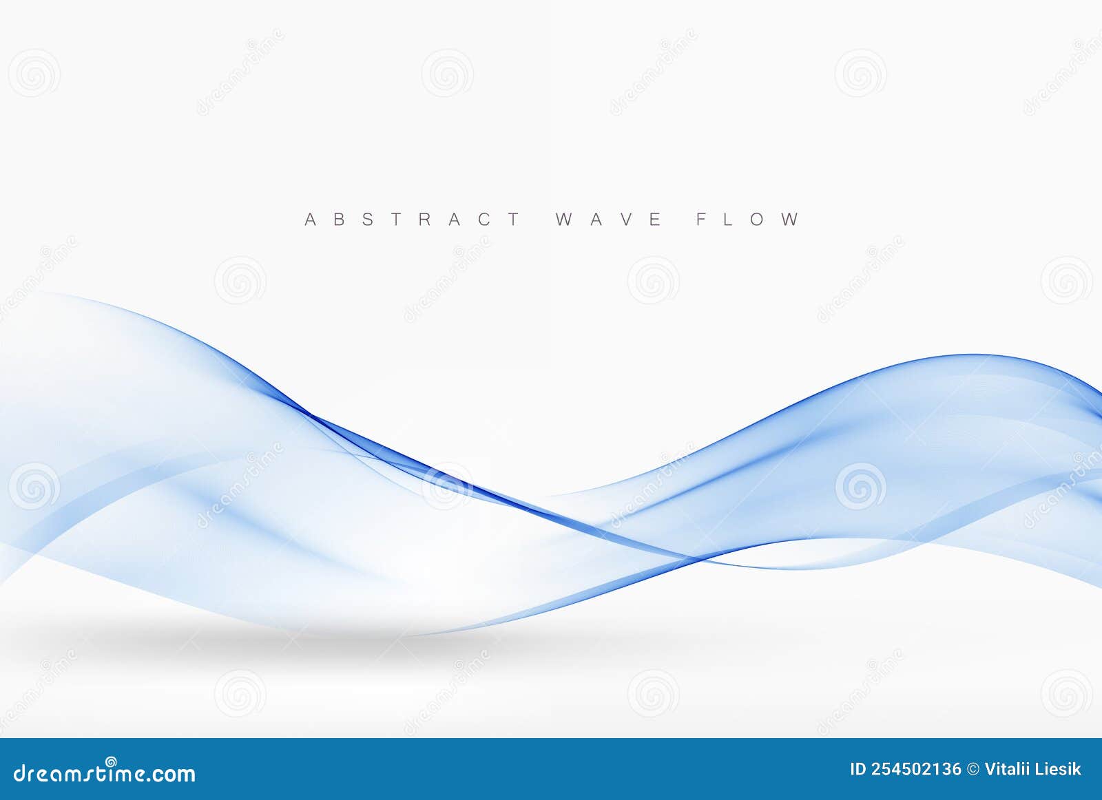 Blue Color Abstract Wave Design Element,transparent Wave Flow with ...