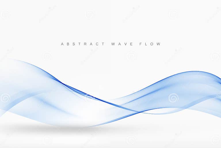 Blue Color Abstract Wave Design Element,transparent Wave Flow with ...