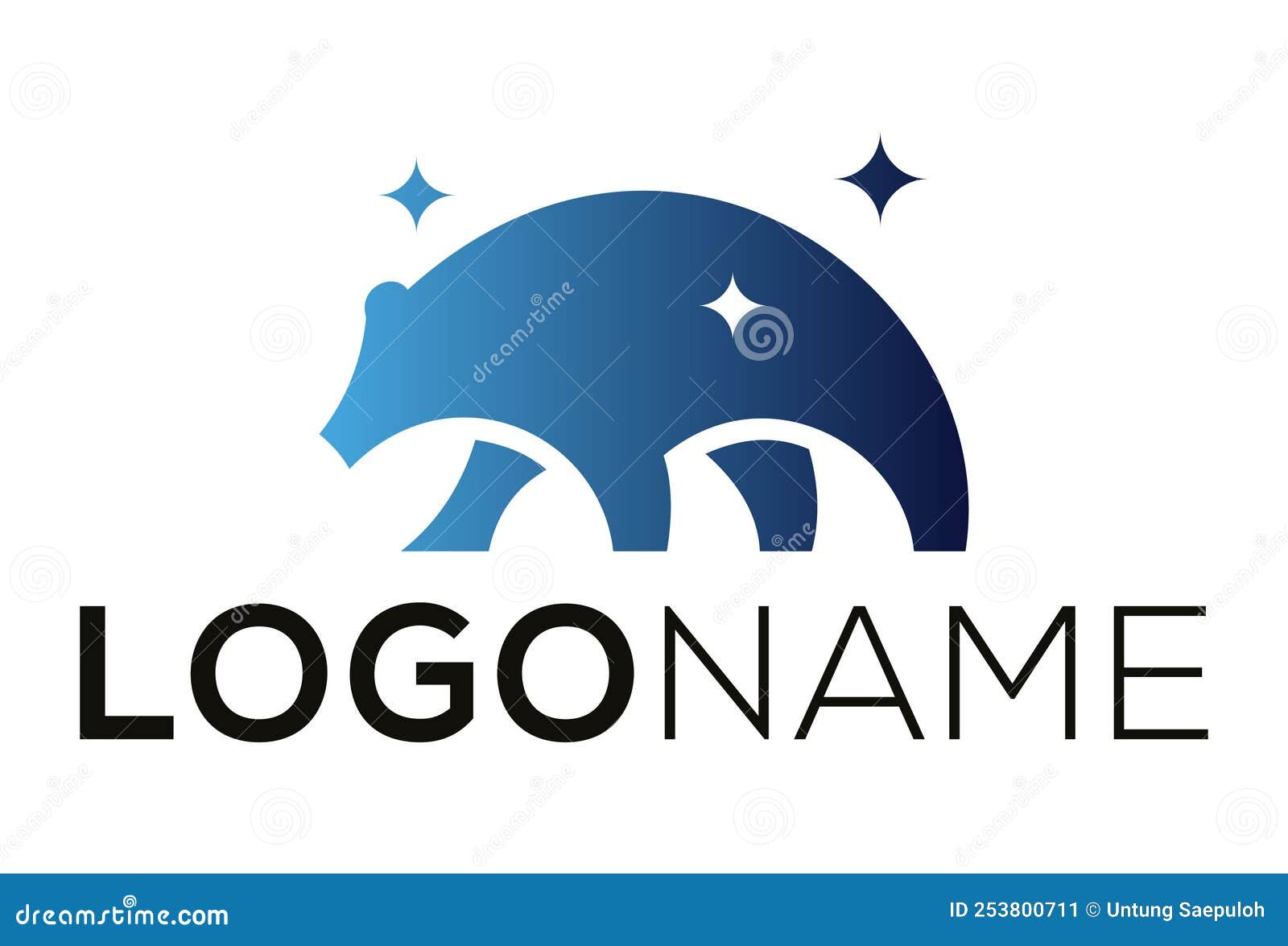 Blue Color Angry Polar Bear Logo Design Stock Vector - Illustration of ...