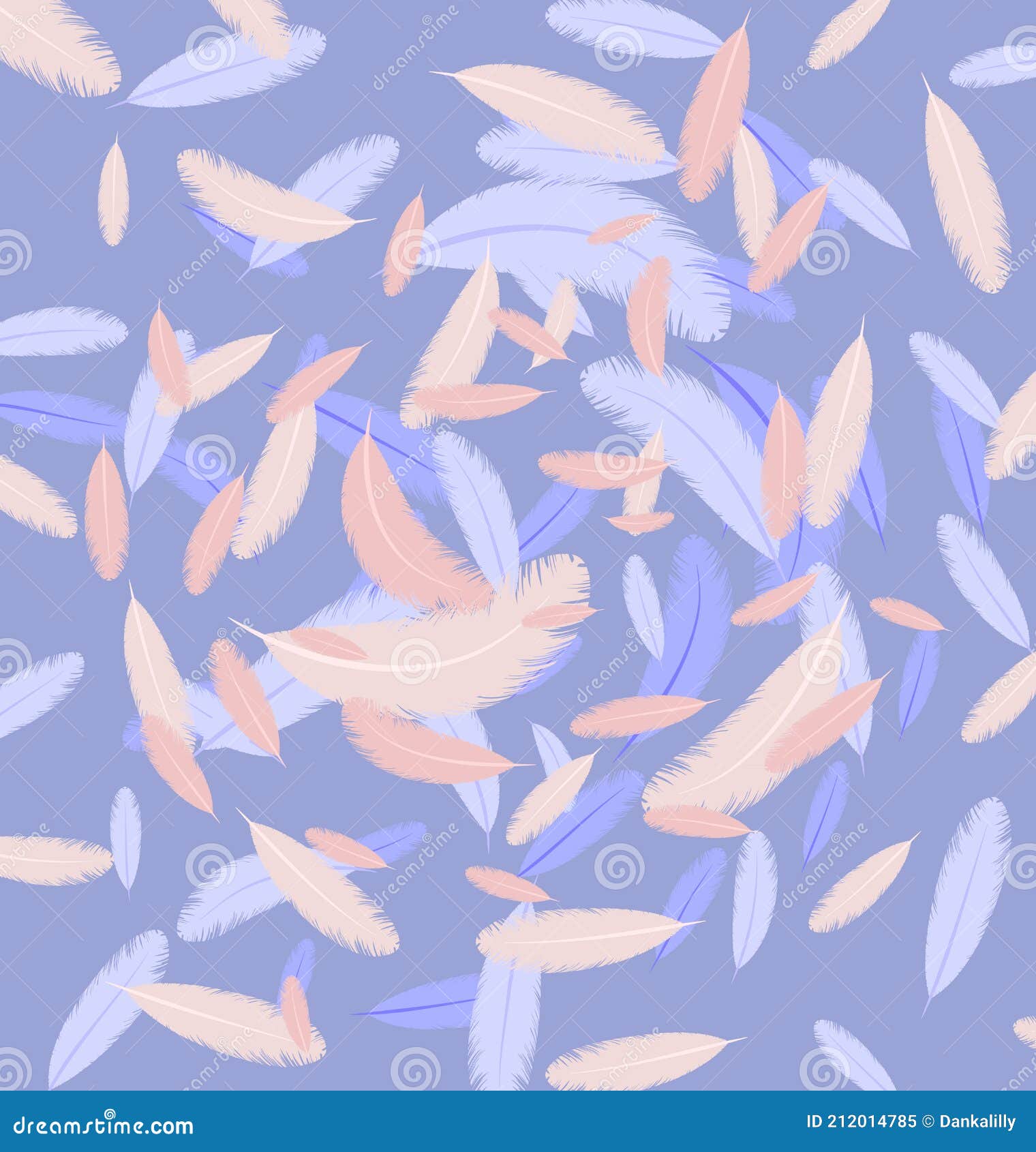 Blue Color Background and Image of Flying Feathers Stock Vector ...