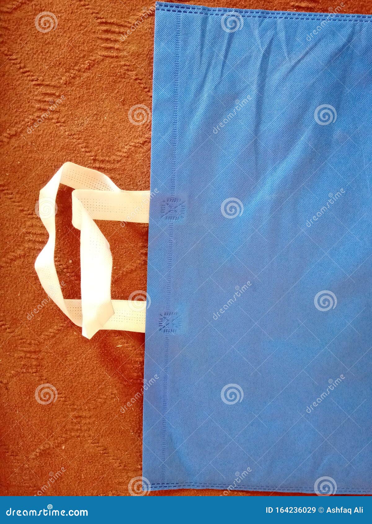 Blue Color Bag with a White Handle on Background Stock Image - Image of ...