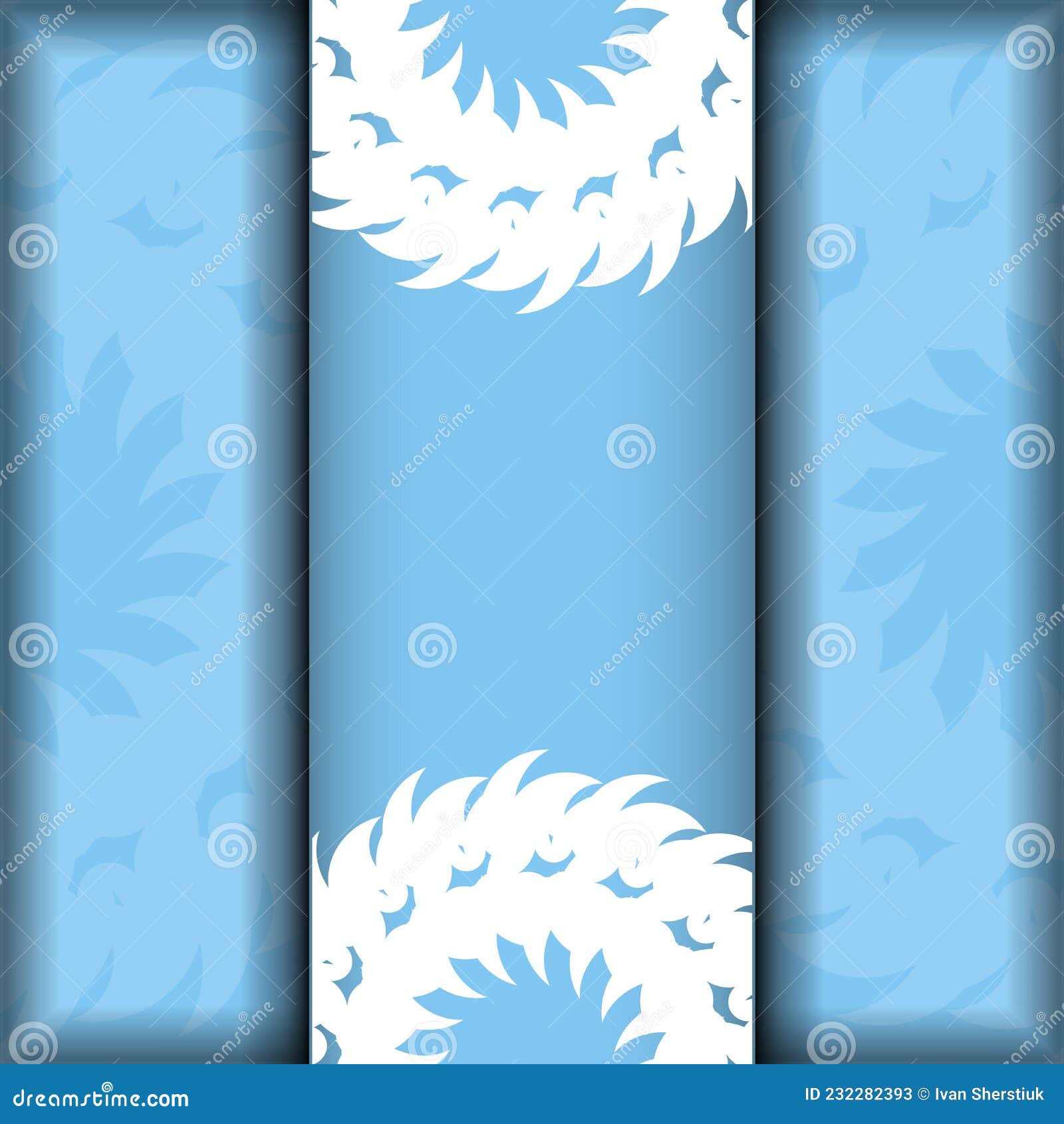 Blue Color Banner Template with Vintage White Pattern for Design Under ...