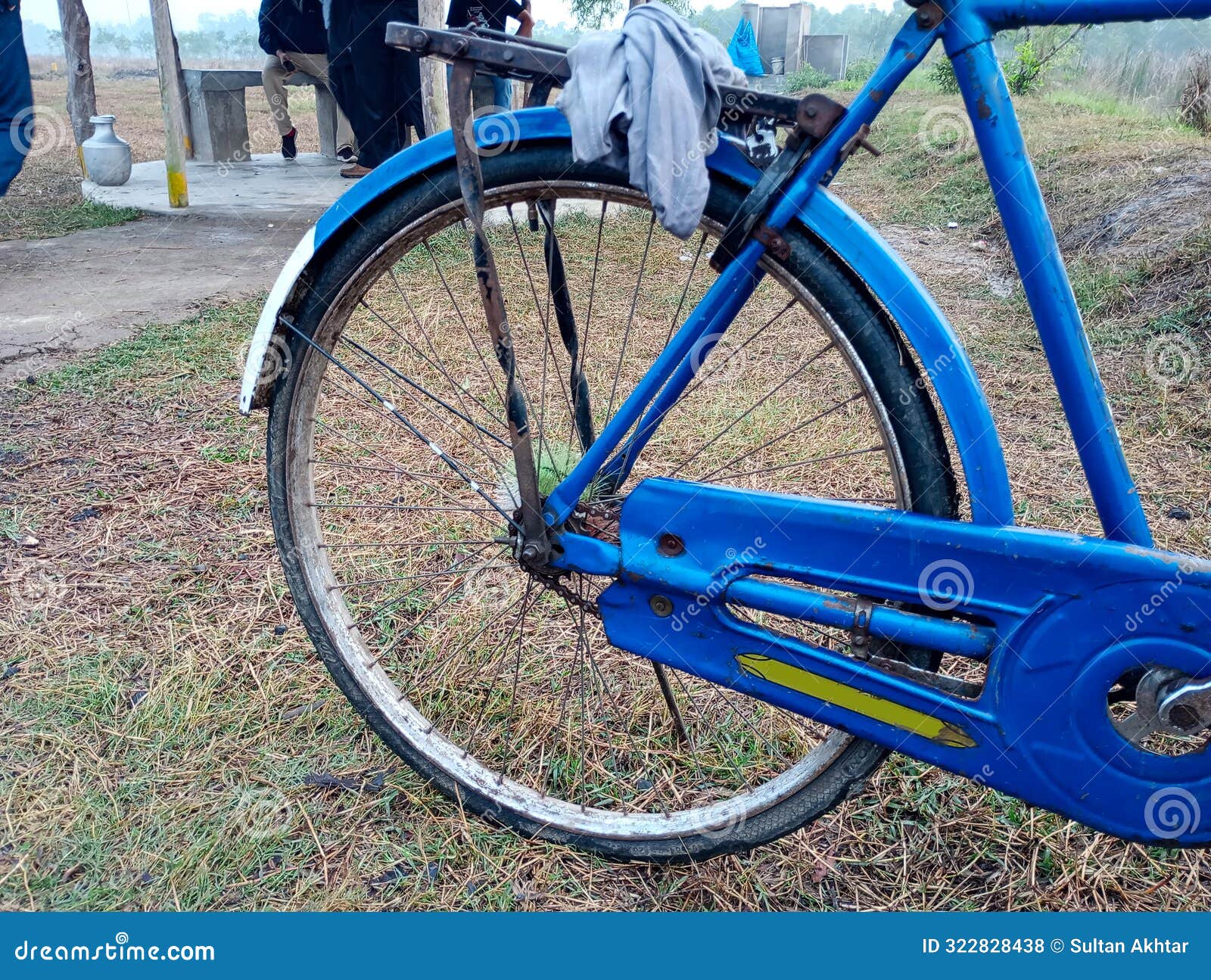 Blue color bicycle wheel stock photo. Image of color - 322828438