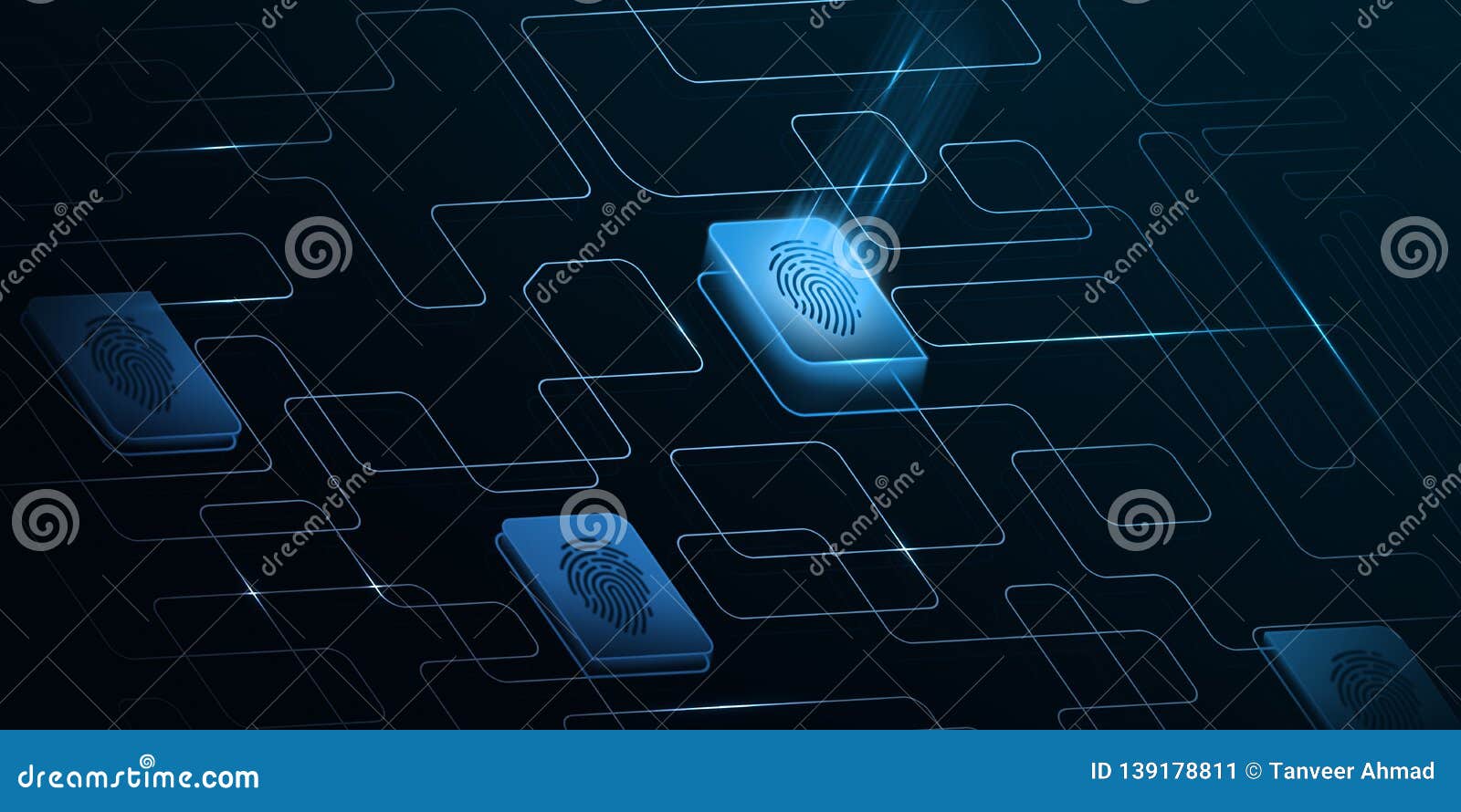 Biometric Verification Authentication Vector Illustration ...