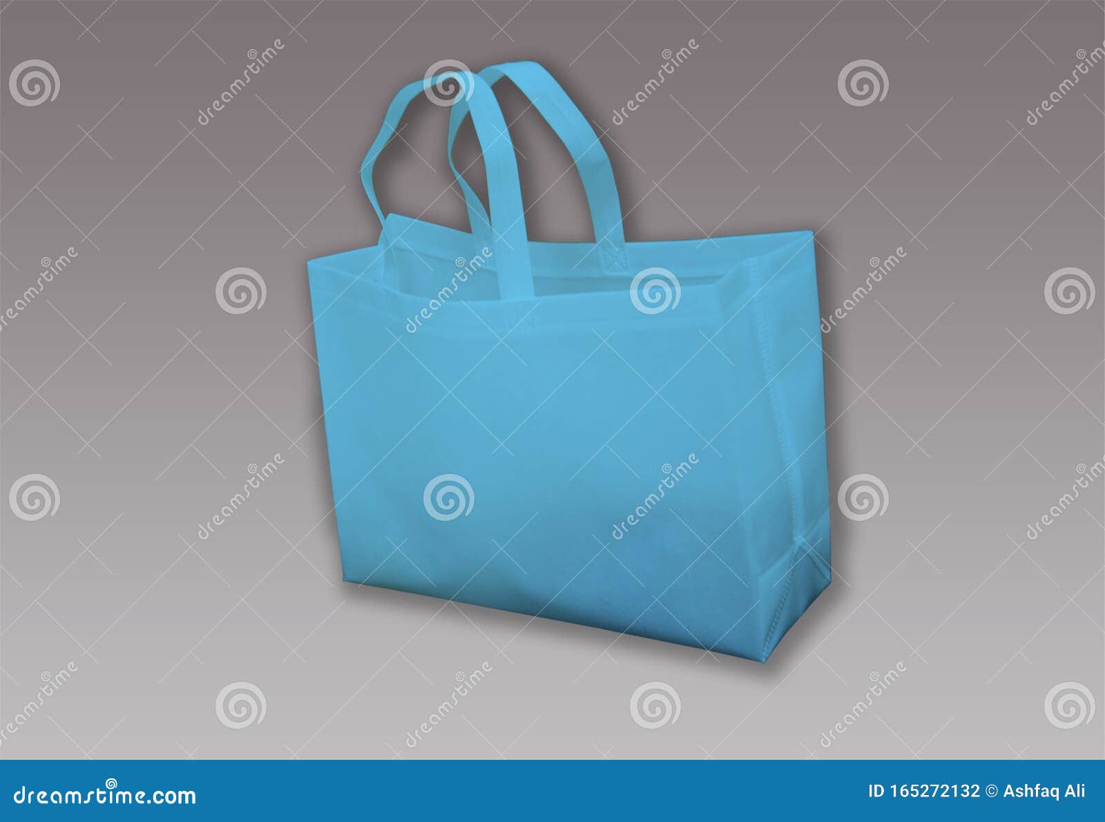 Blue Color Box Model Bag, Eco Bag Stock Photo - Image of model, color ...