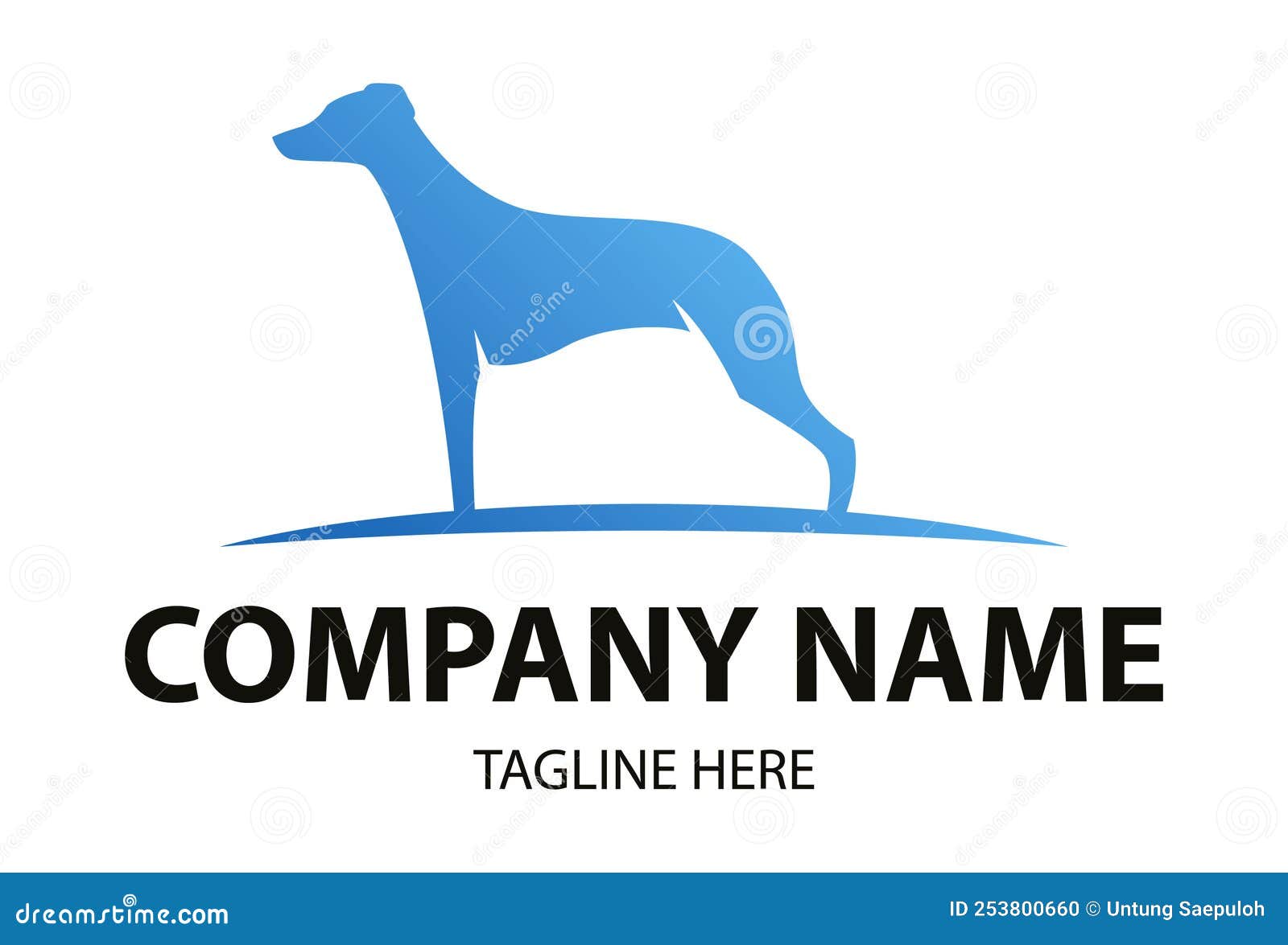 Blue Color Brave Dog Logo Design Stock Vector - Illustration of ...
