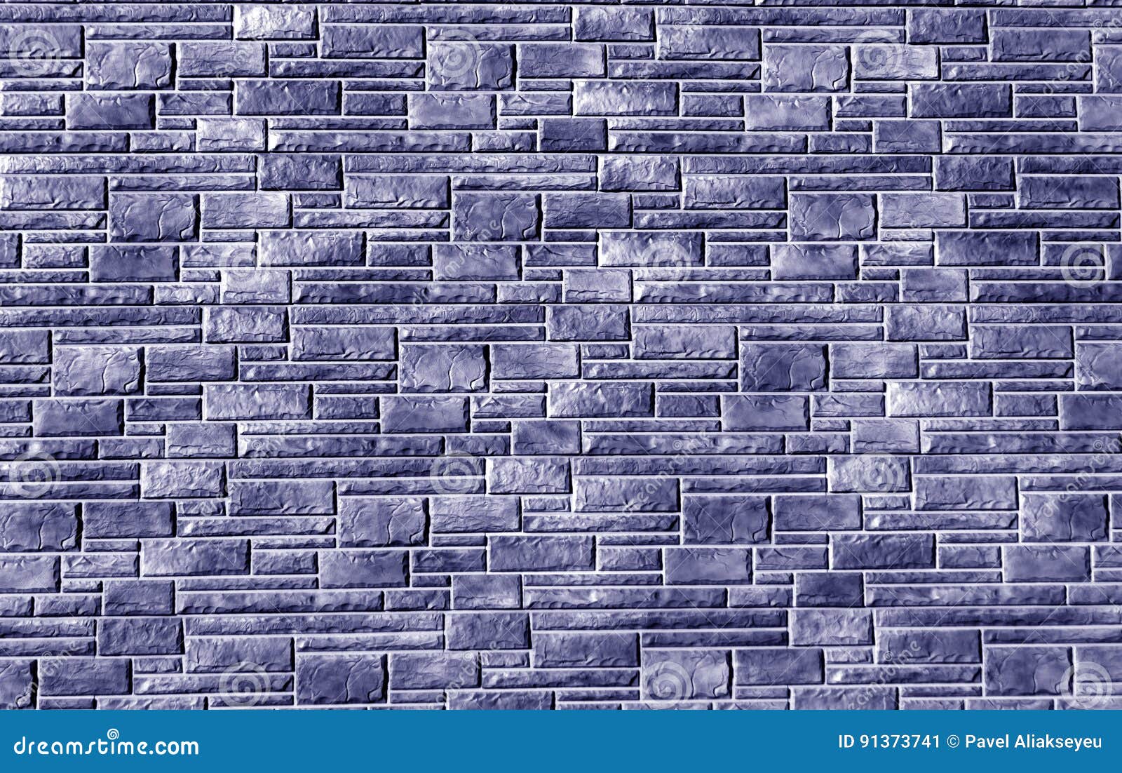 Blue Color Brick Stylized Wall Pattern. Stock Image - Image of bricked ...