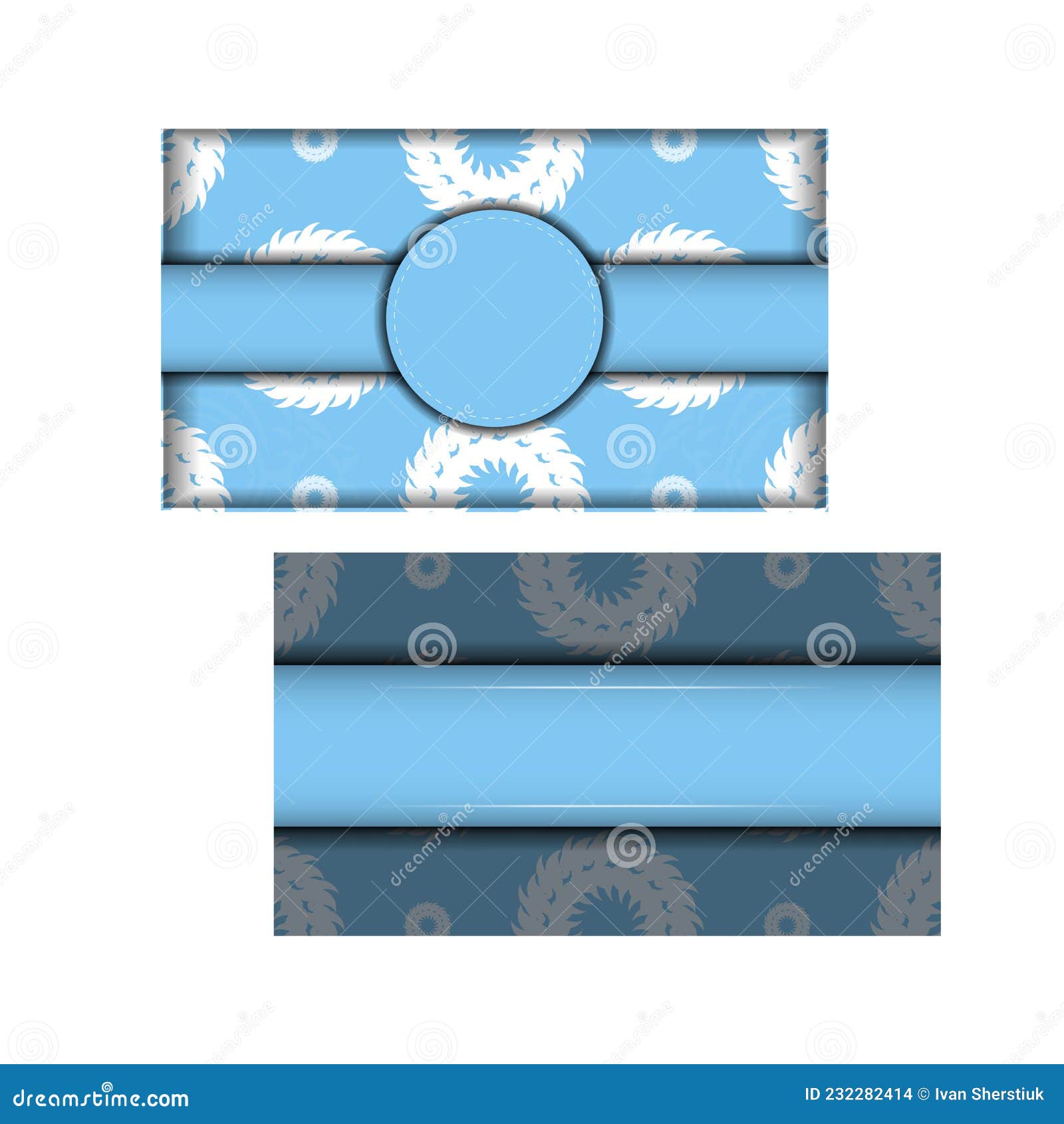 Blue Color Brochure Template with Luxurious White Pattern for Your ...