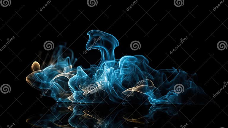 Blue Color Burning Flame or Fire on the Surface Selective Focus Dark ...