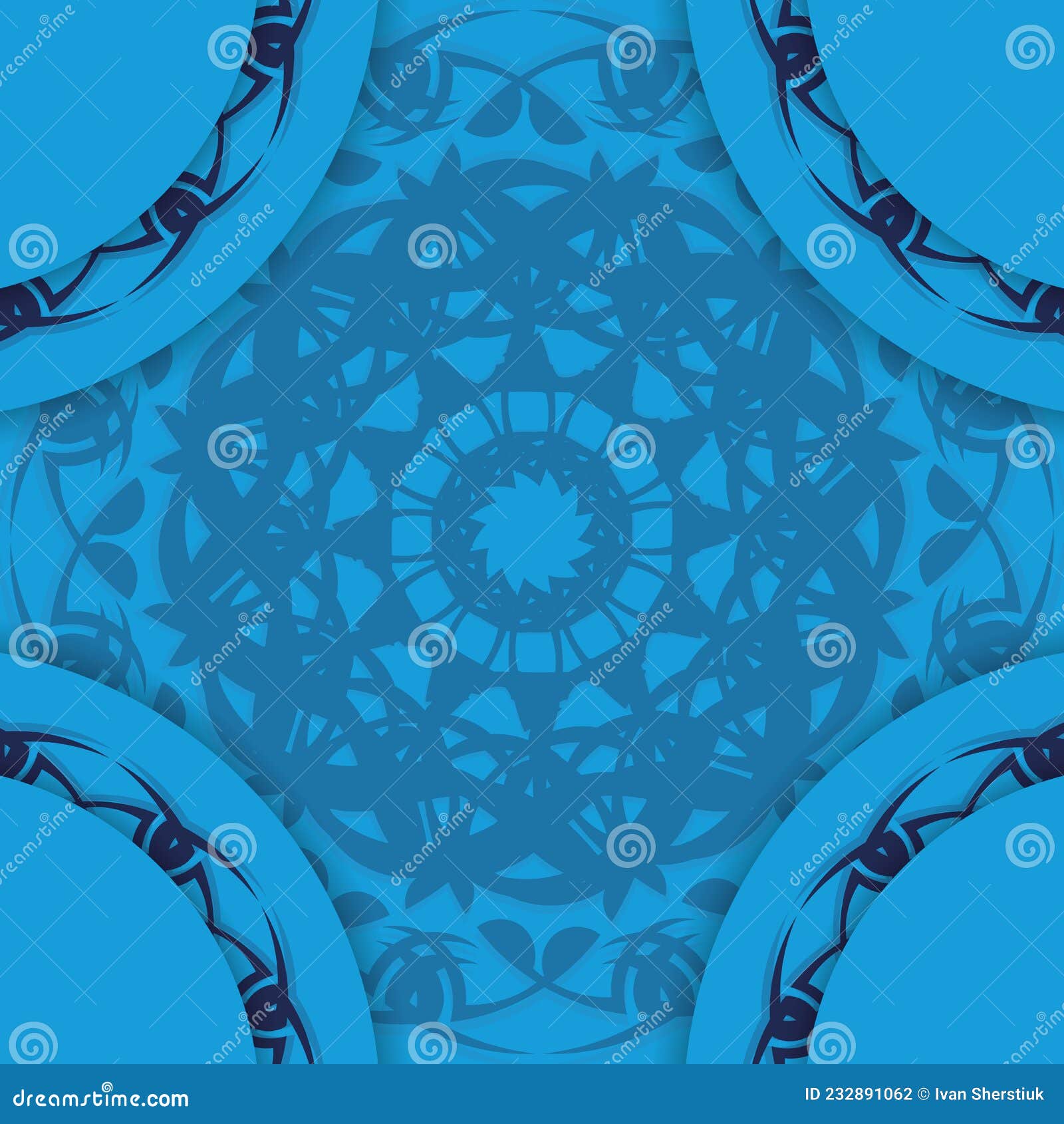 Blue Color Card with Indian Pattern for Your Design. Stock Vector ...