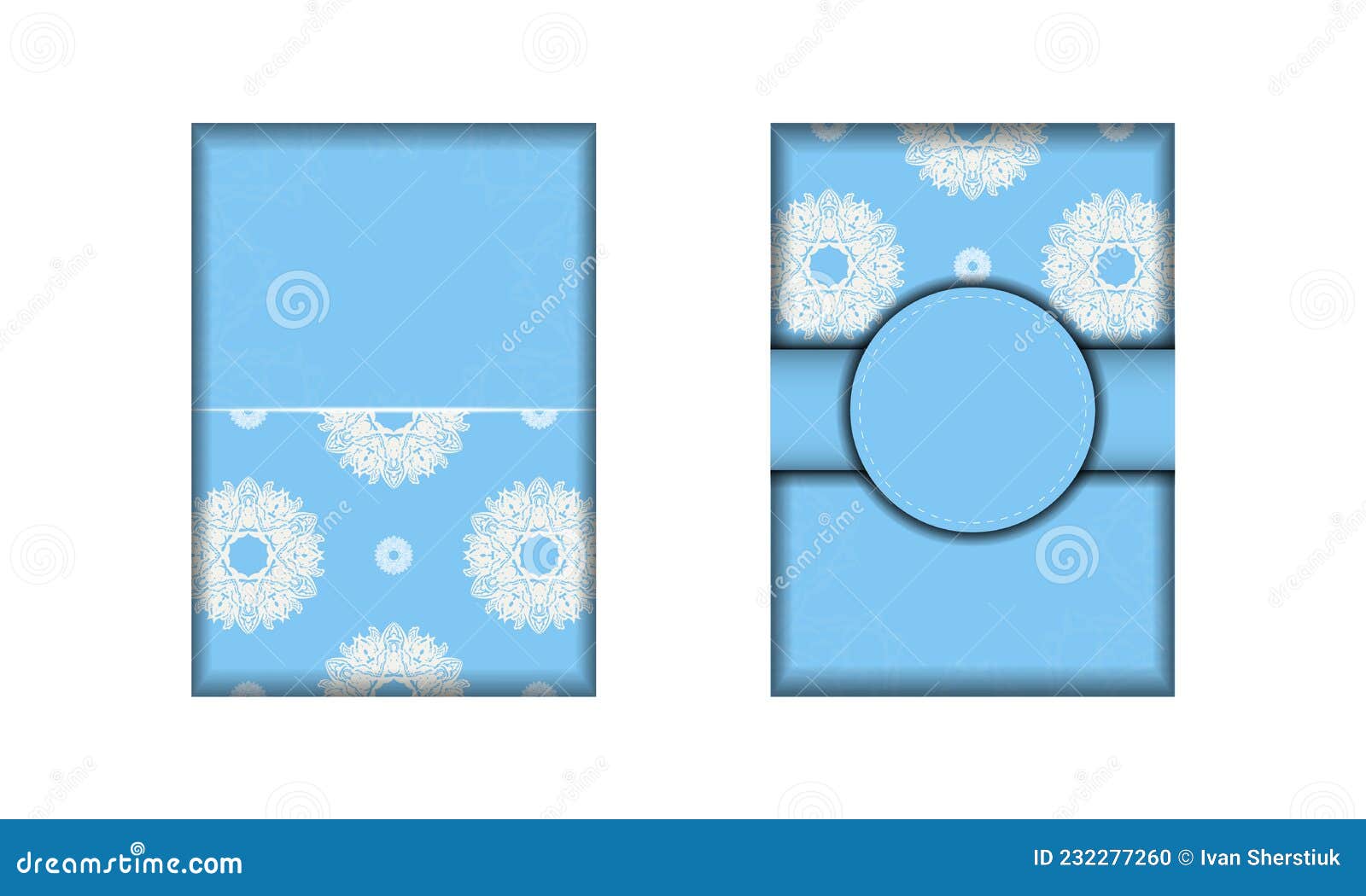 Blue Color Card with Indian White Pattern for Your Design. Stock Vector ...