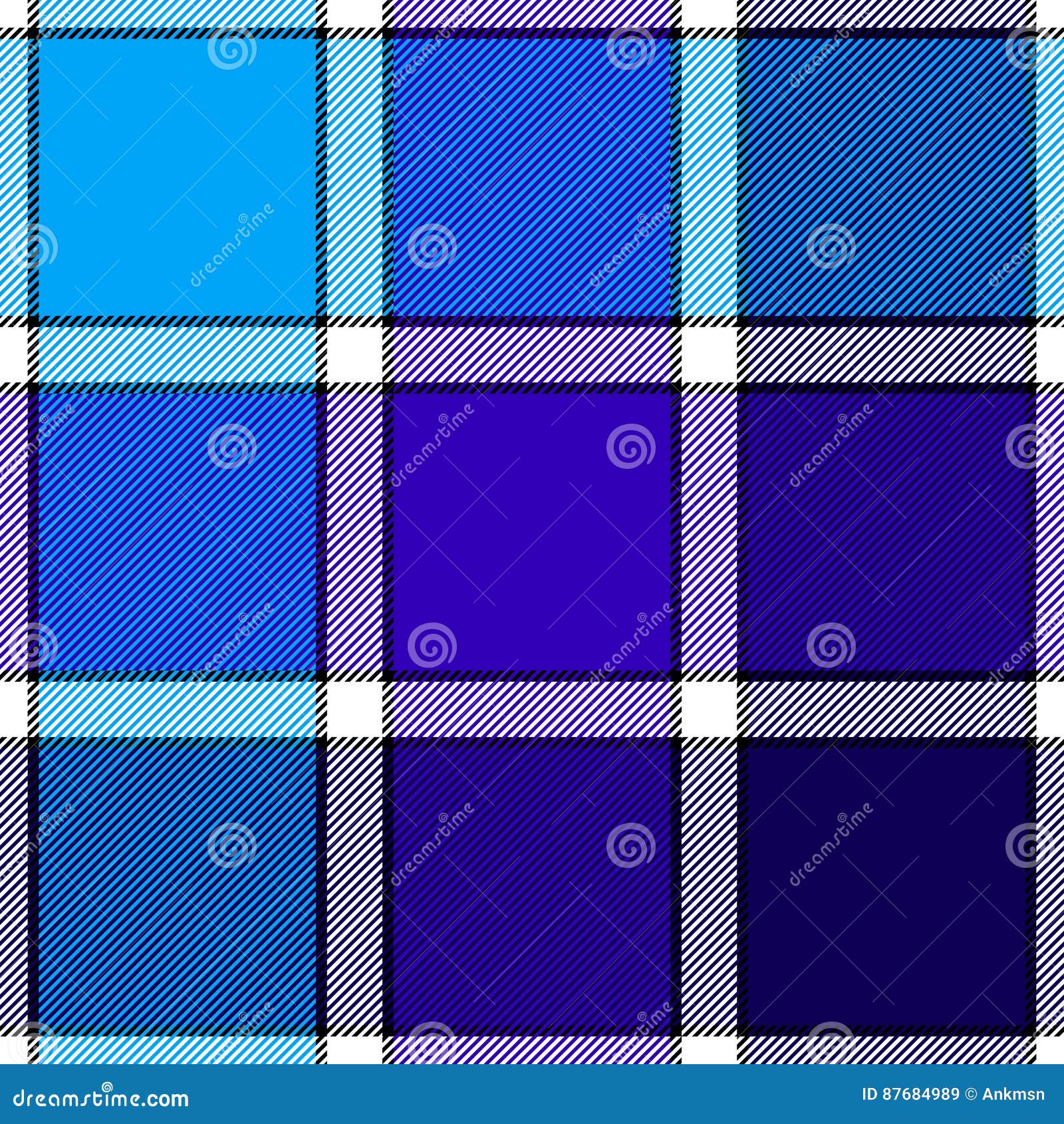 Blue Color Check Plaid Seamless Pattern Stock Vector - Illustration of ...