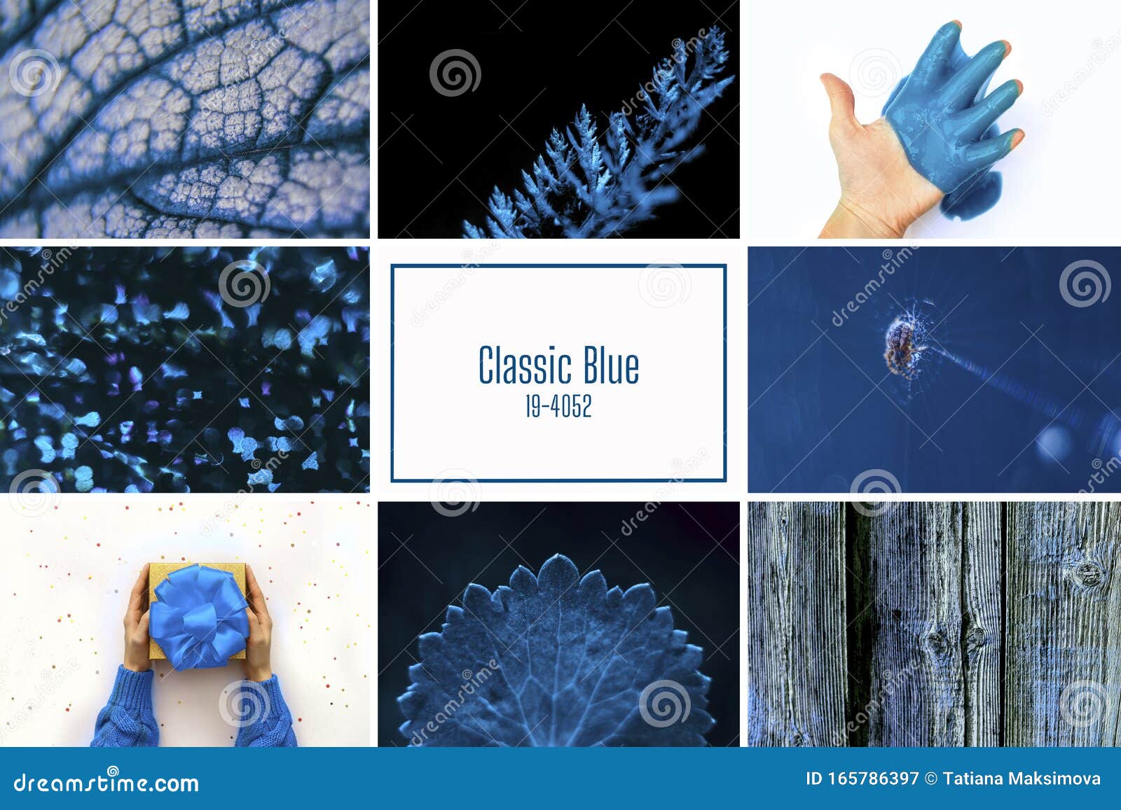 Blue - color 2020. Collage stock image. Image of trend - 165786397