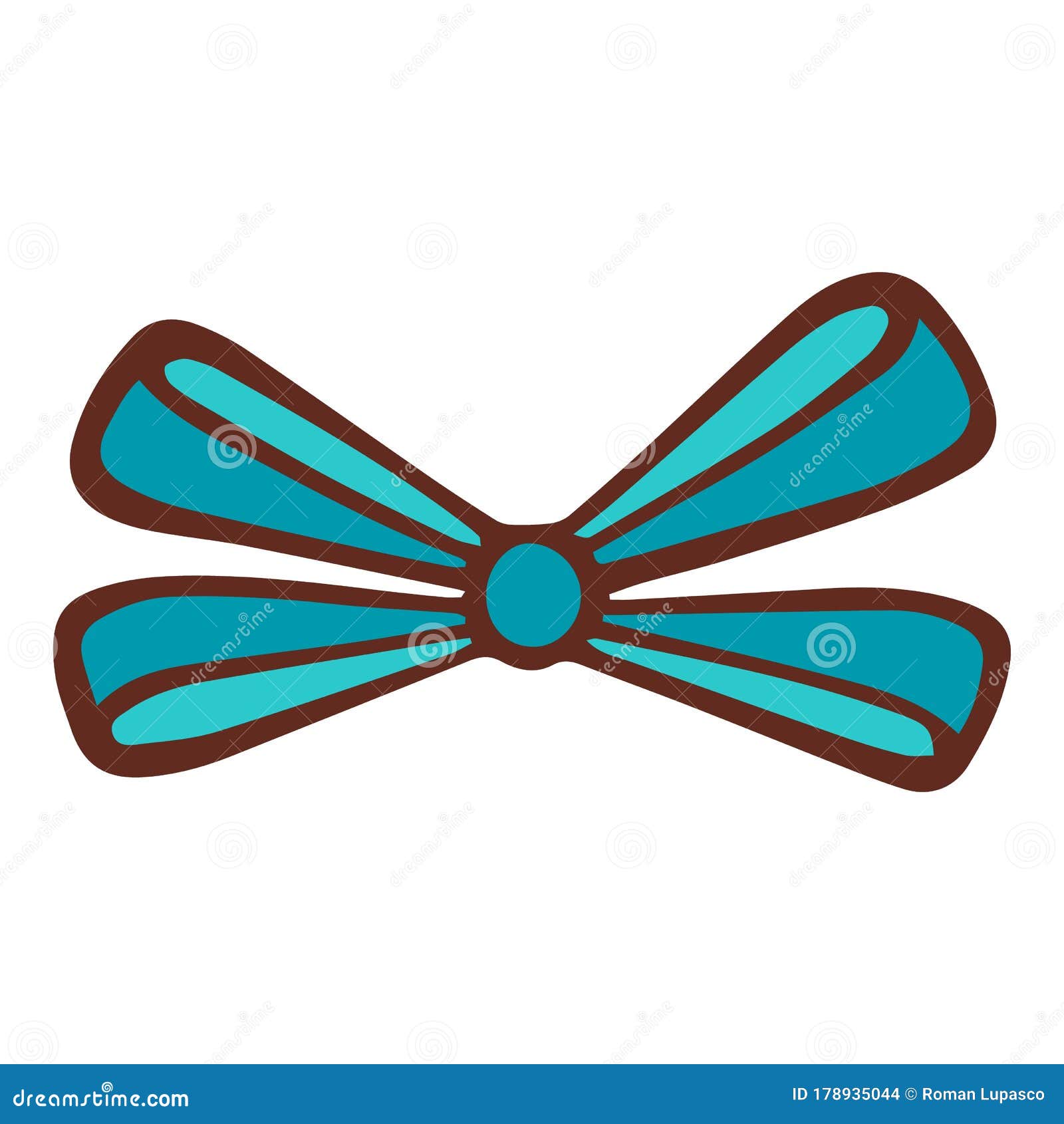 Blue Color Decoration Bow Icon, Hand Drawn Style Stock Vector ...